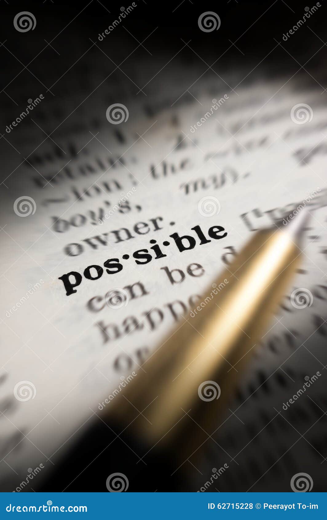 Possible Word in Book with Pen. Stock Photo - Image of highlighter ...