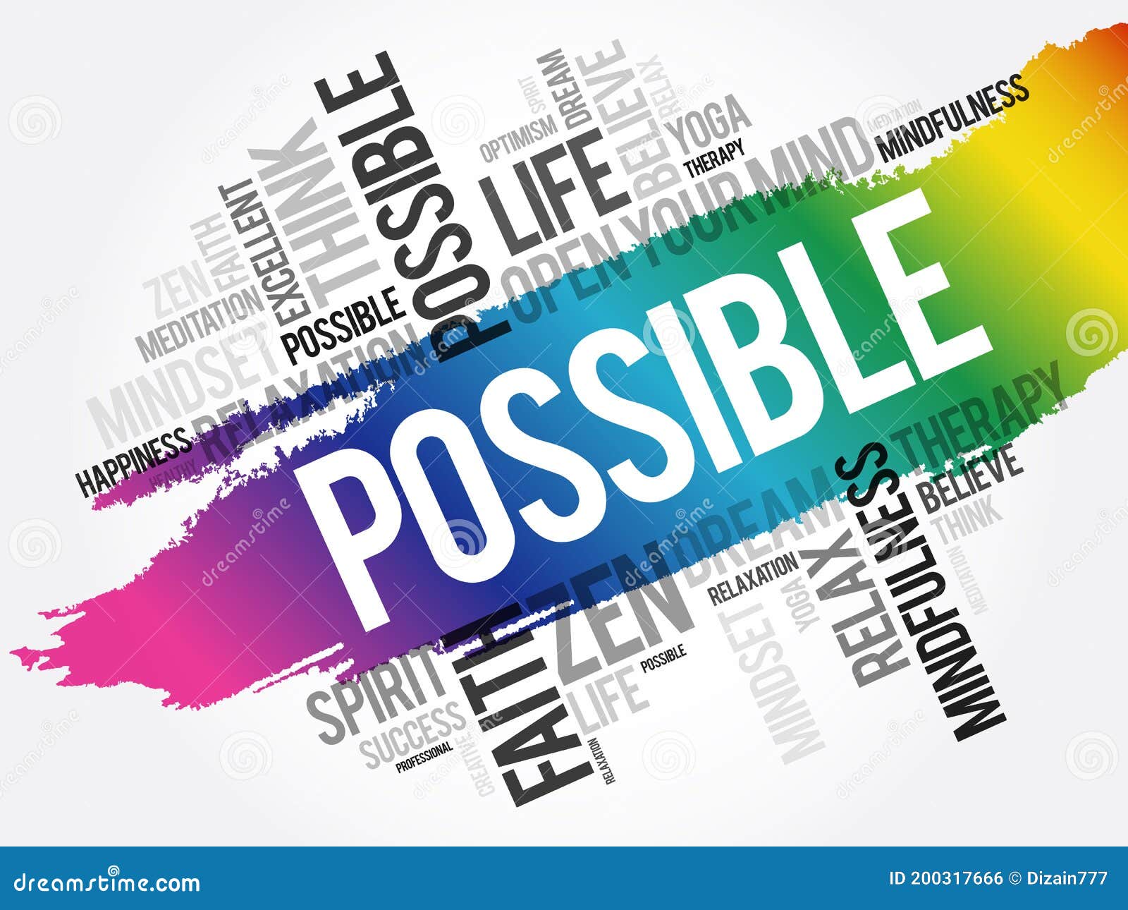 Possible Word Cloud Collage Stock Illustration - Illustration of chance ...