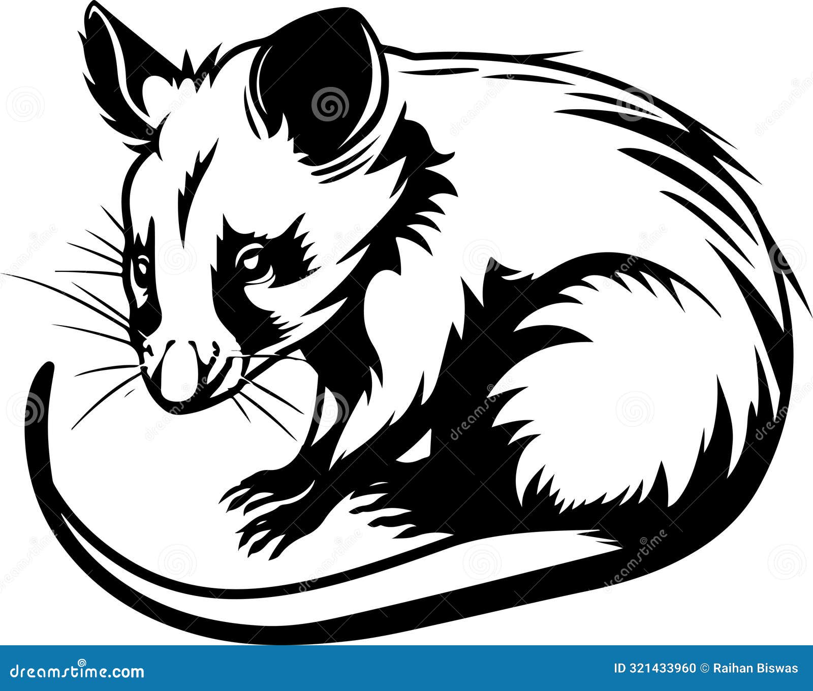 Possum Silhouette Vector Illustration Stock Vector - Illustration of ...