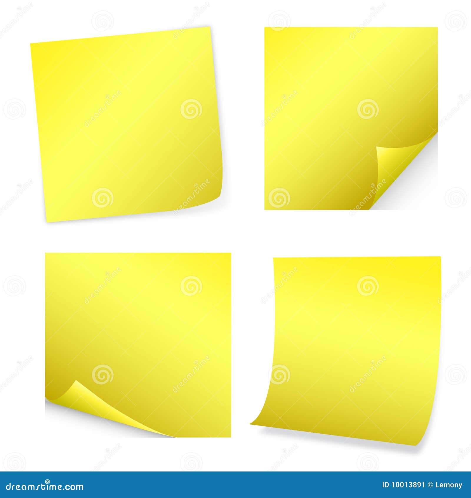 Post-it amarillo ilustración del vector. Ilustración de papel - 10013891