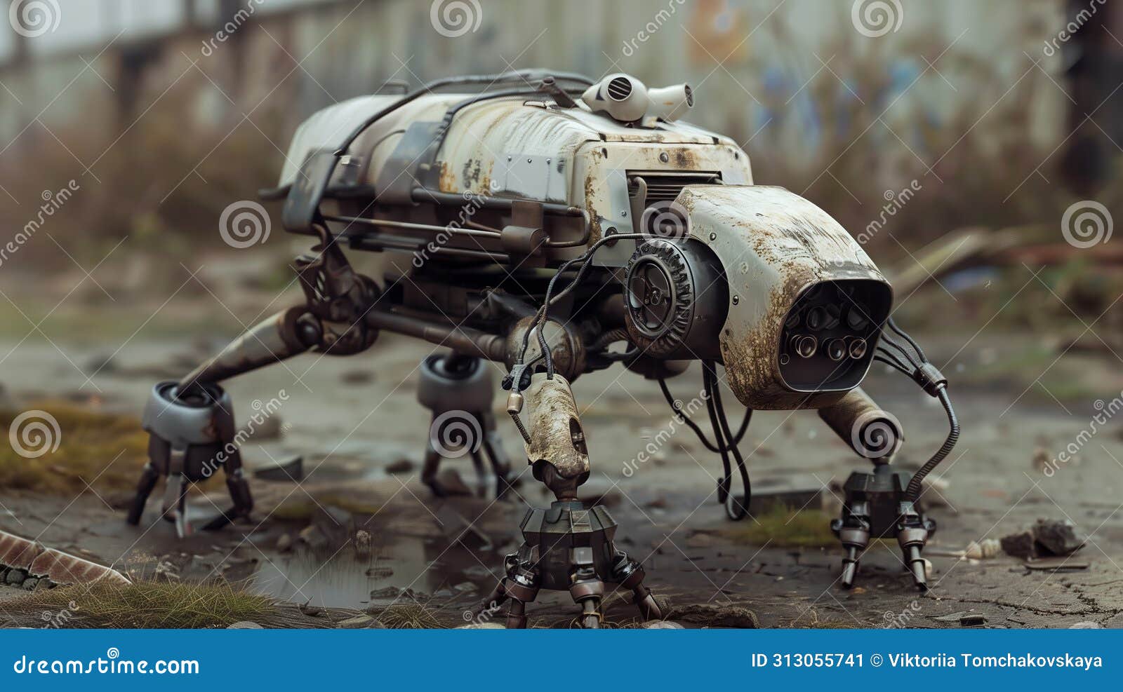 Post-apocalypse, Robot Dog. Sci-fi Scene. Advanced Futuristic ...