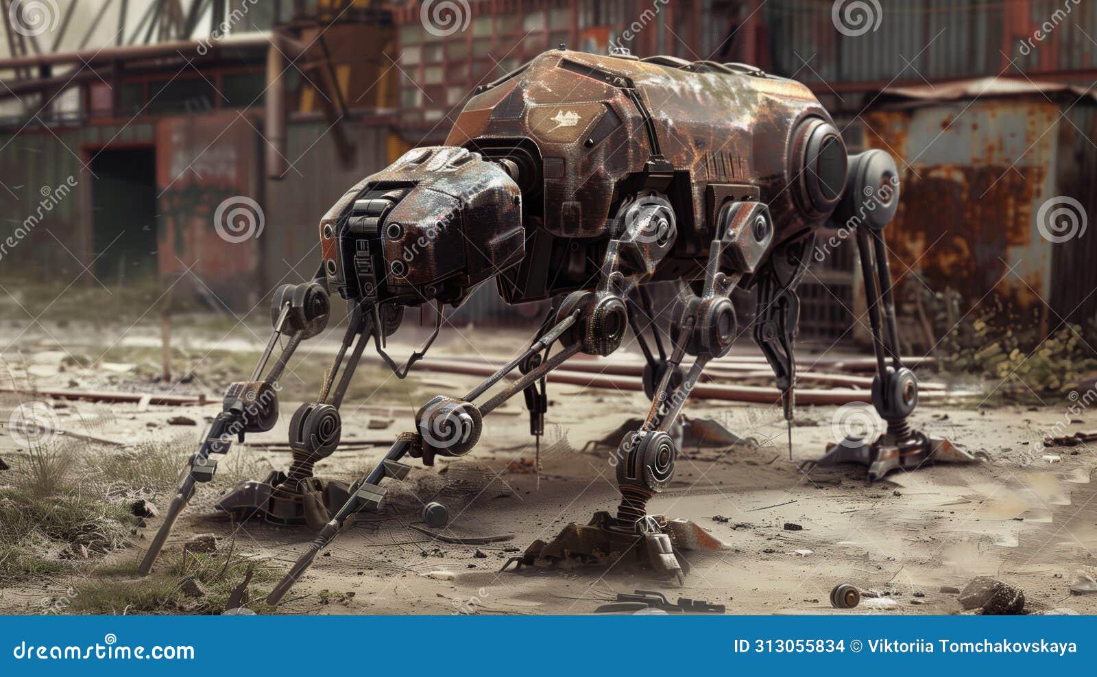 Post-apocalypse, Robot Dog. Sci-fi Scene. Advanced Futuristic ...