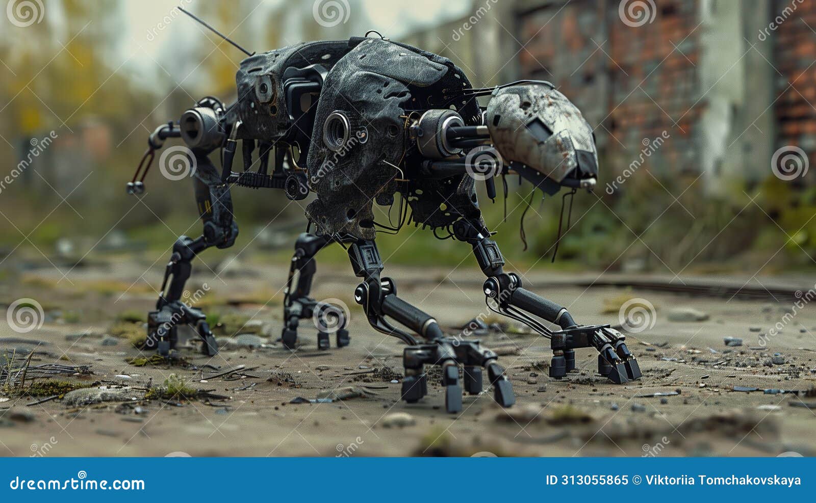 Post-apocalypse, Robot Dog. Sci-fi Scene. Advanced Futuristic ...