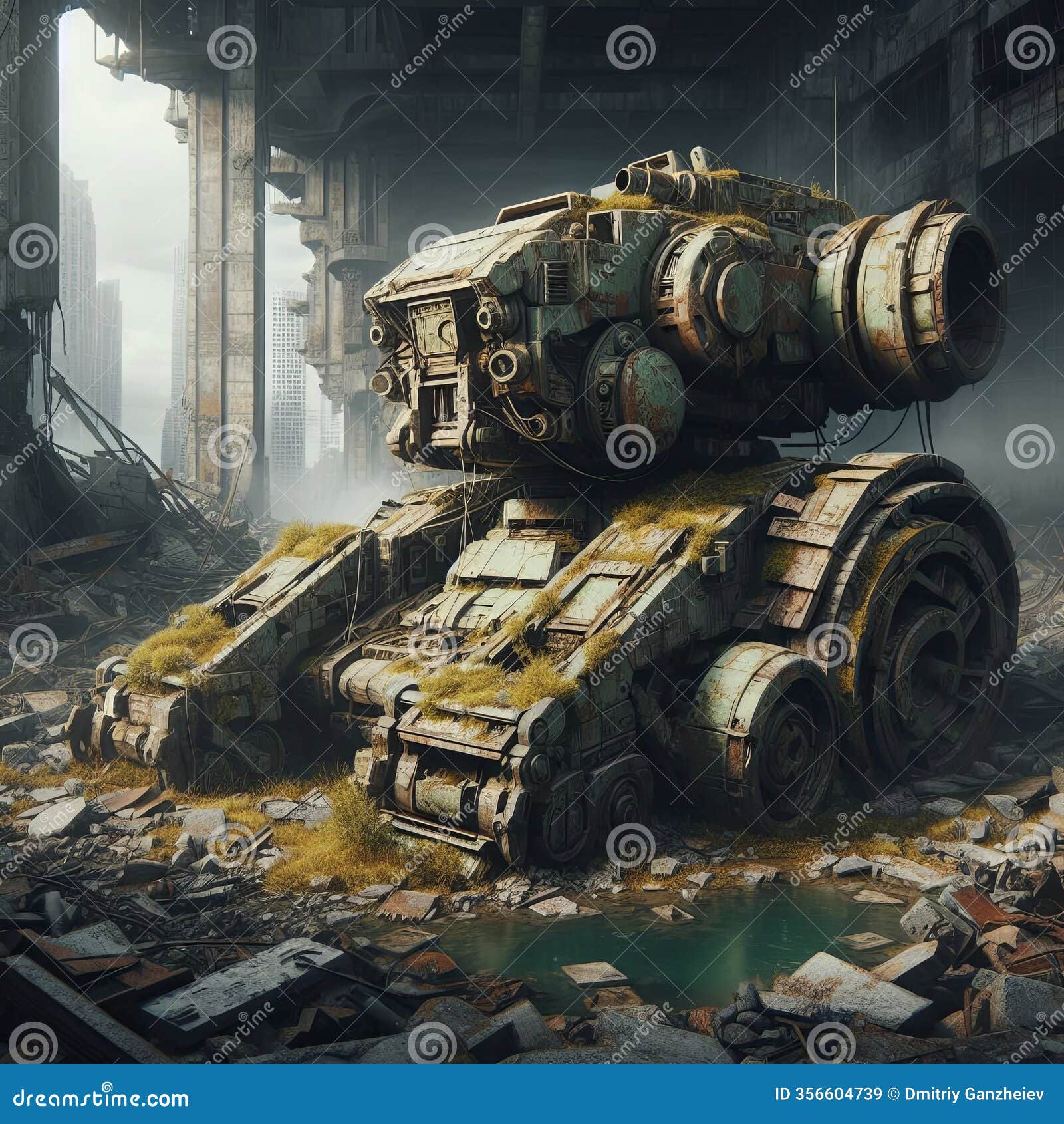 Post-Apocalyptic Armored Machine Stock Illustration - Illustration of ...