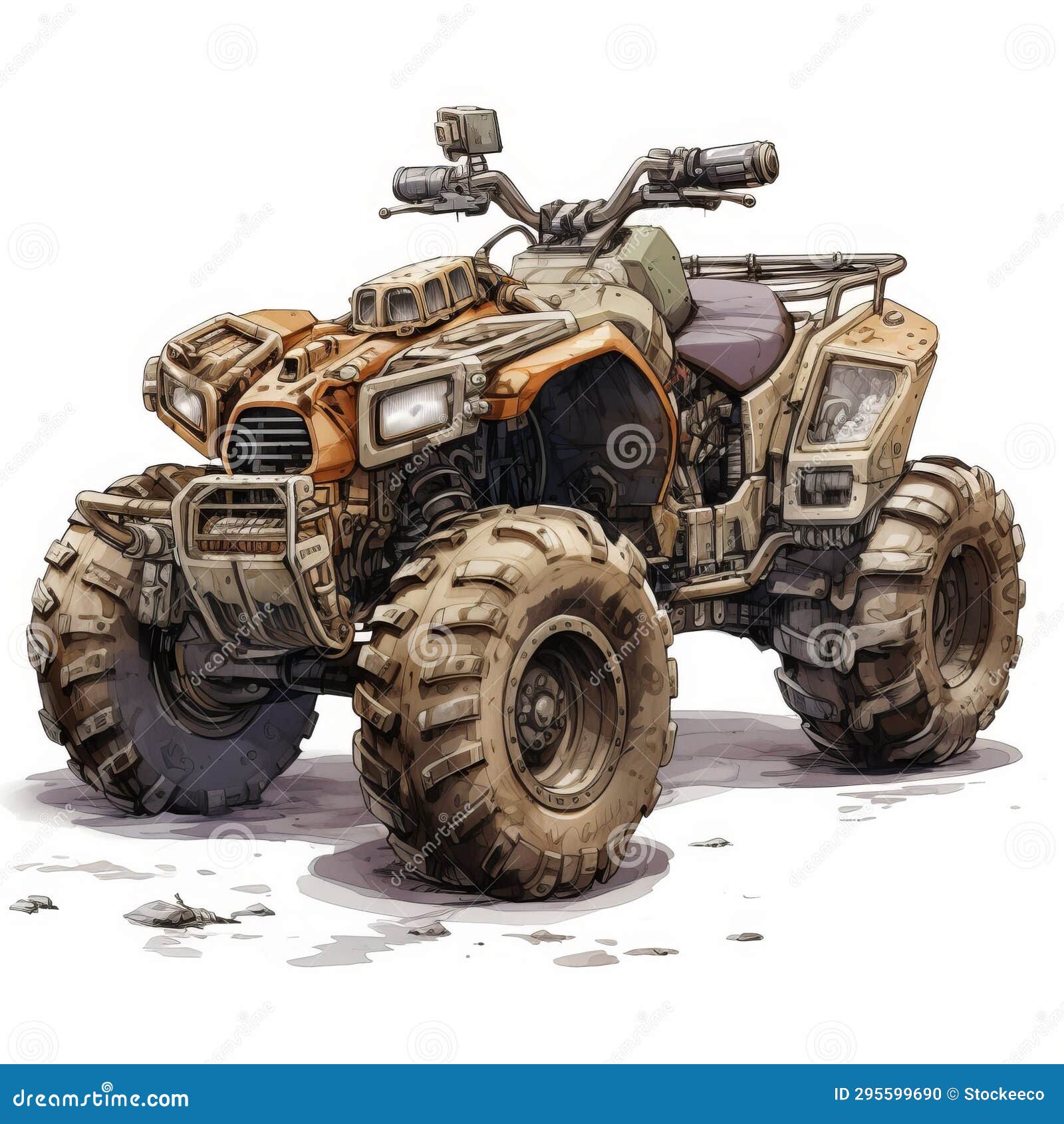 Post-apocalyptic Atv Illustration with Big Wheels Stock Illustration ...