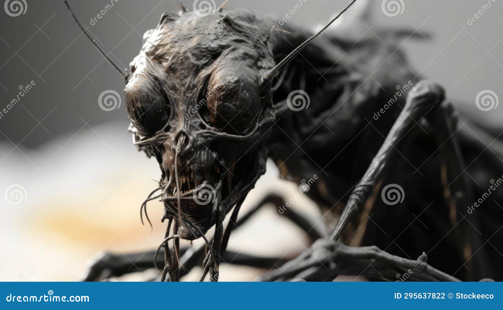 Post-apocalyptic Bug Head: Photorealistic Close Up in Dark and Chaotic ...
