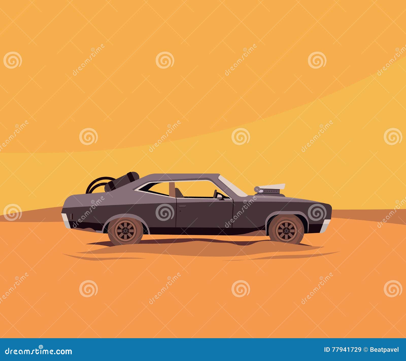 Post Apocalyptic Car stock illustration. Illustration of road - 77941729