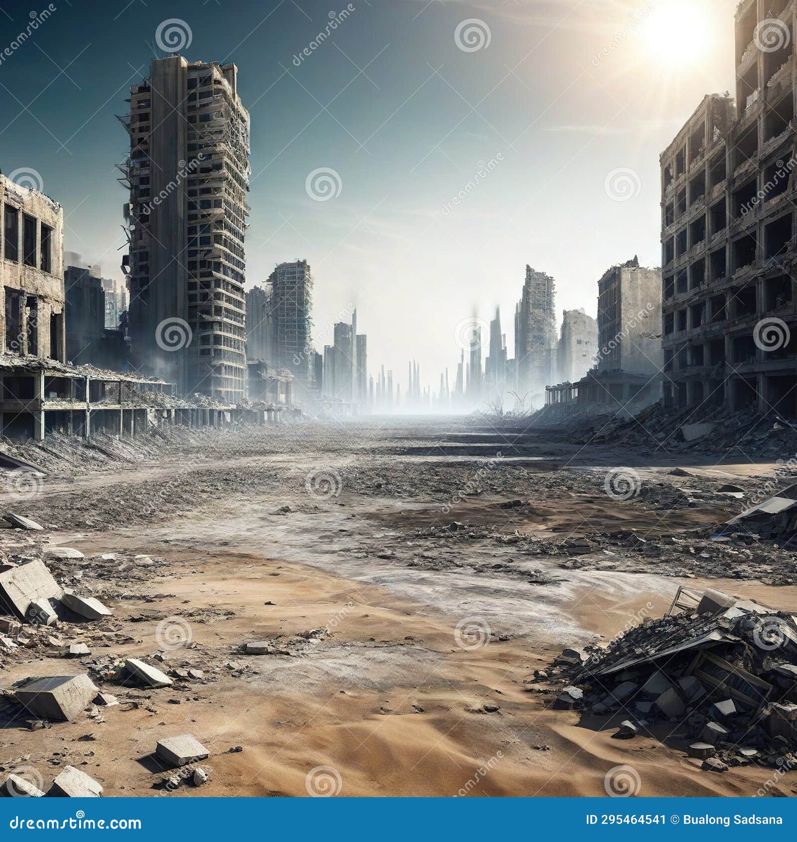 An a Post Apocalyptic Desolate City in Stock Illustration ...