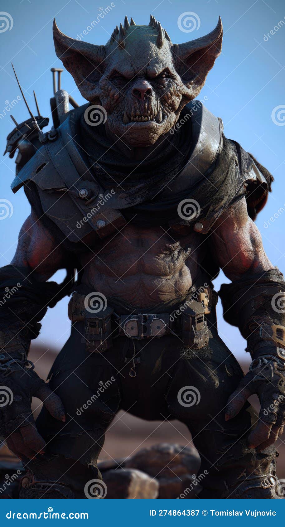 Post Apocalyptic Goblin Scavenger Stock Illustration - Illustration of ...