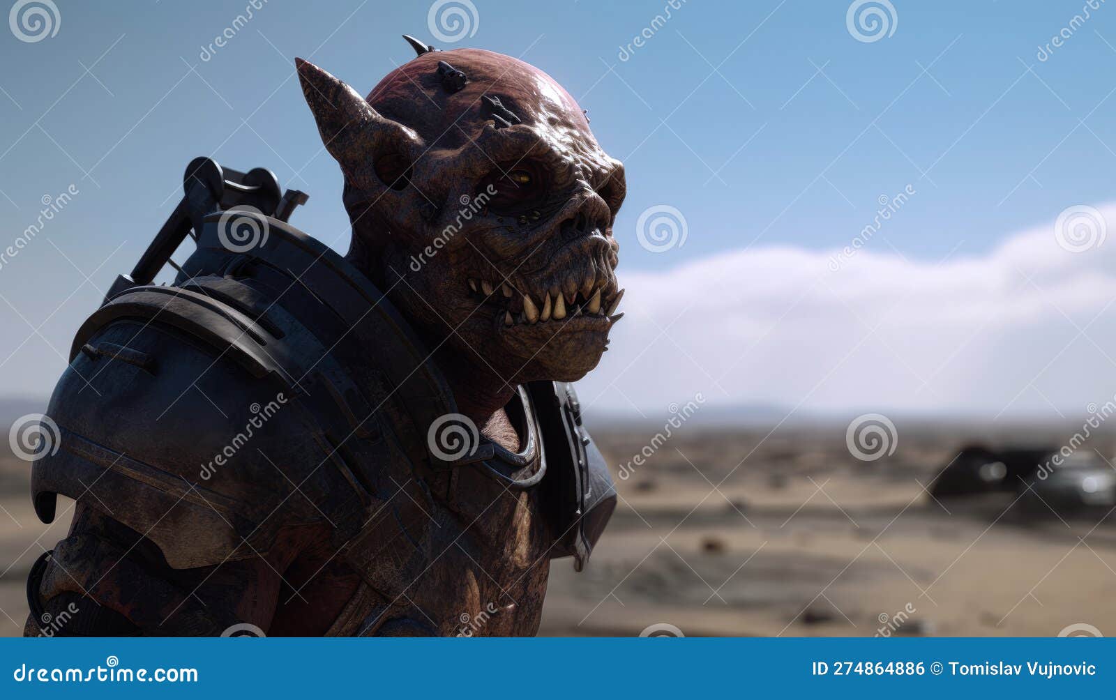 Goblin Or Ghoul Face. Black Horror Stencil Template Vector Illustration ...