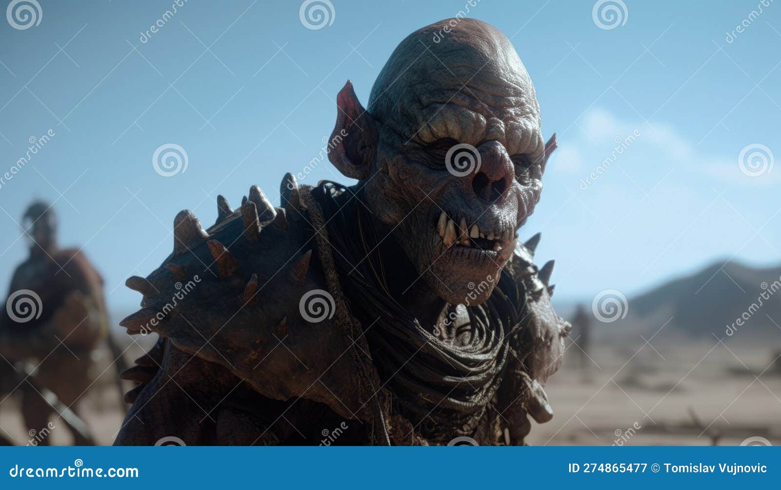 Goblin Or Ghoul Face. Black Horror Stencil Template Vector Illustration ...