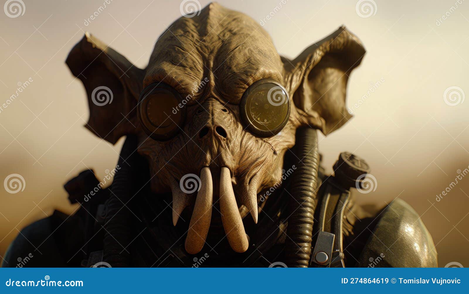 Goblin Or Ghoul Face. Black Horror Stencil Template Vector Illustration ...