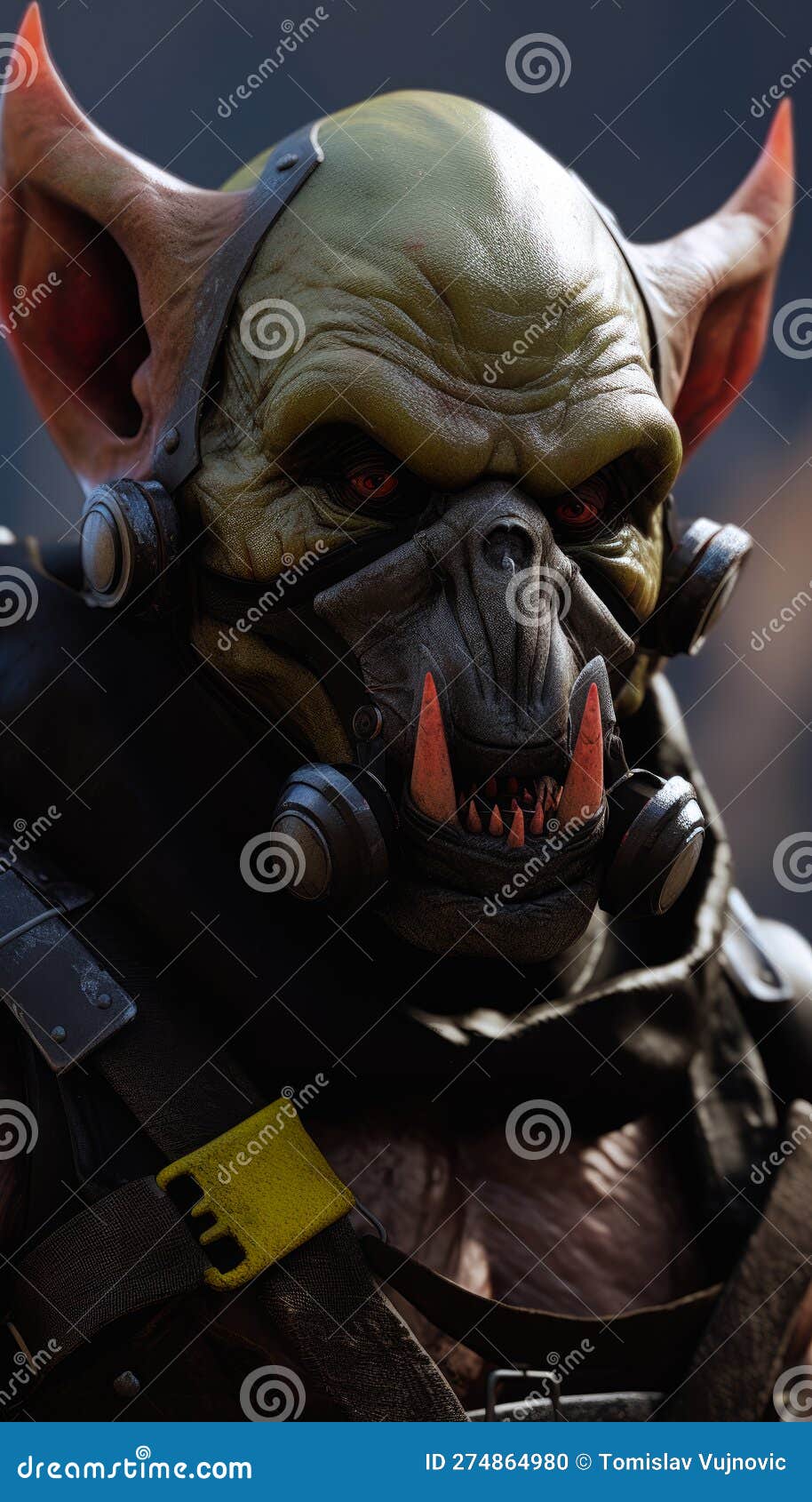 Goblin Or Ghoul Face. Black Horror Stencil Template Vector Illustration ...