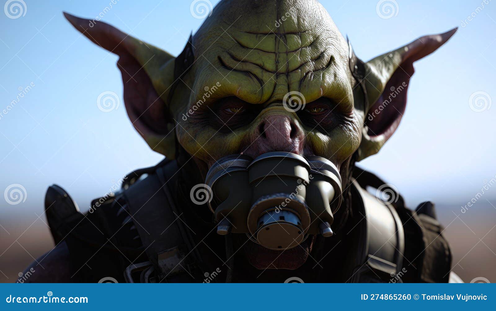 Goblin Or Ghoul Face. Black Horror Stencil Template Vector Illustration ...