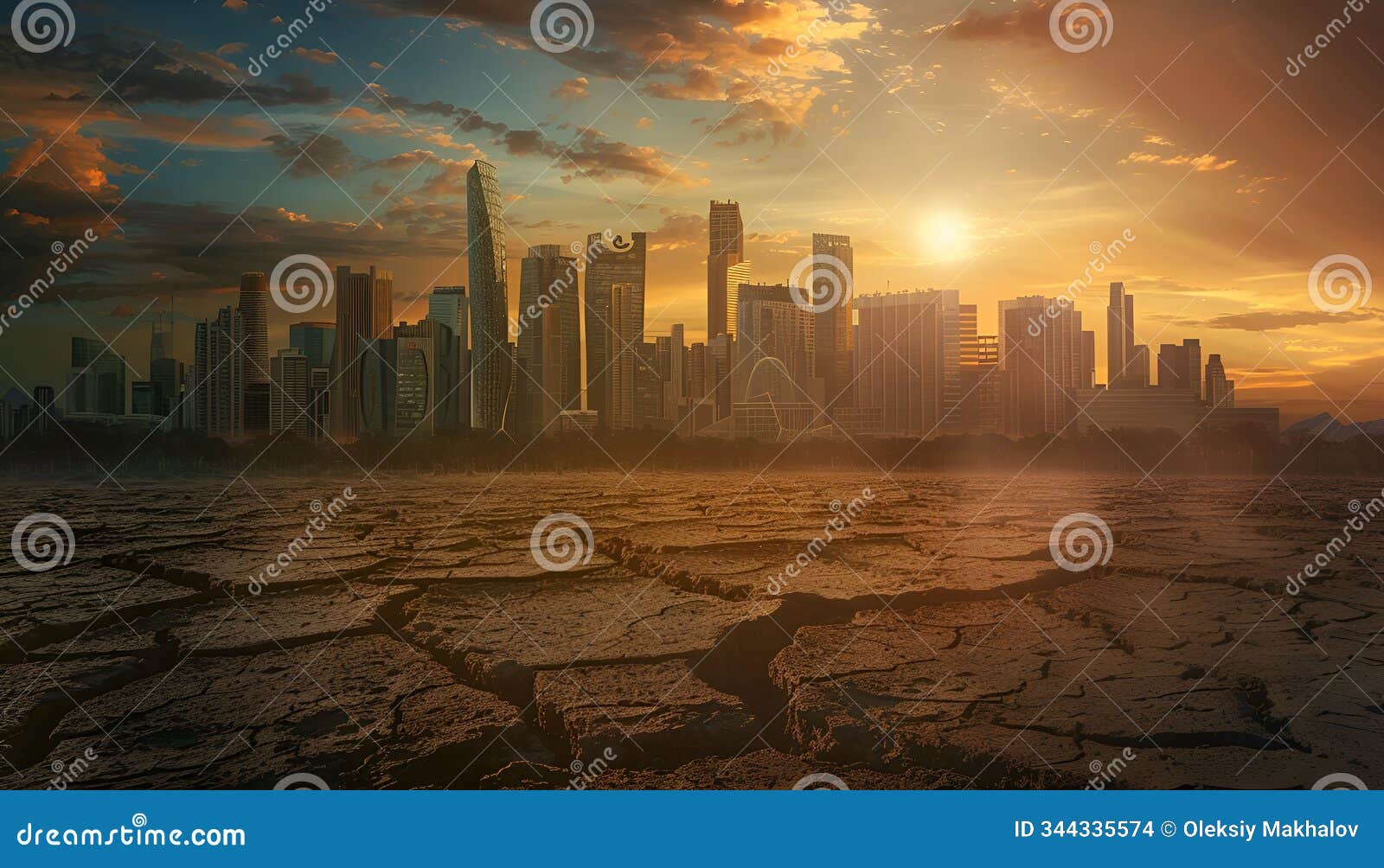 Post-apocalyptic Landscape. City after the Effects of Global Warming ...