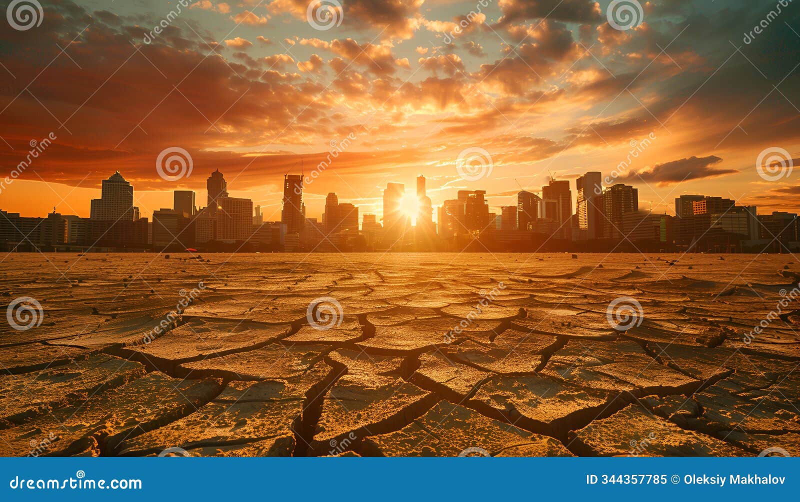 Post-apocalyptic Landscape. City after the Effects of Global Warming ...