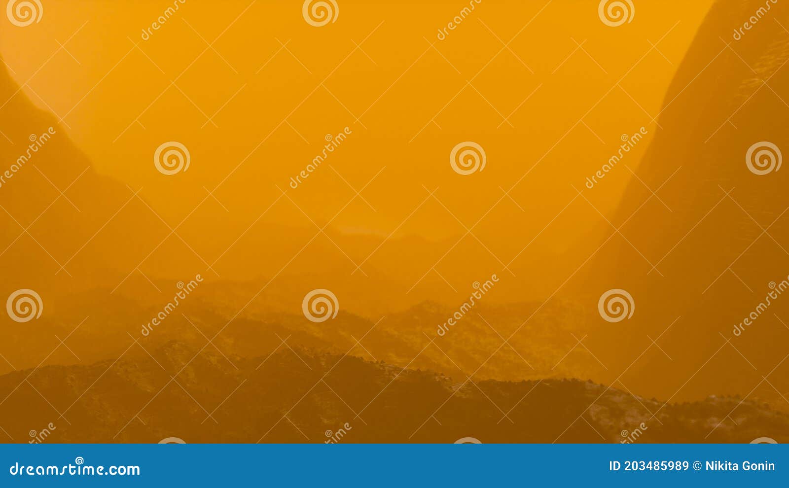 Post-apocalyptic Landscape with Sandstorm 3D Render Stock Illustration ...