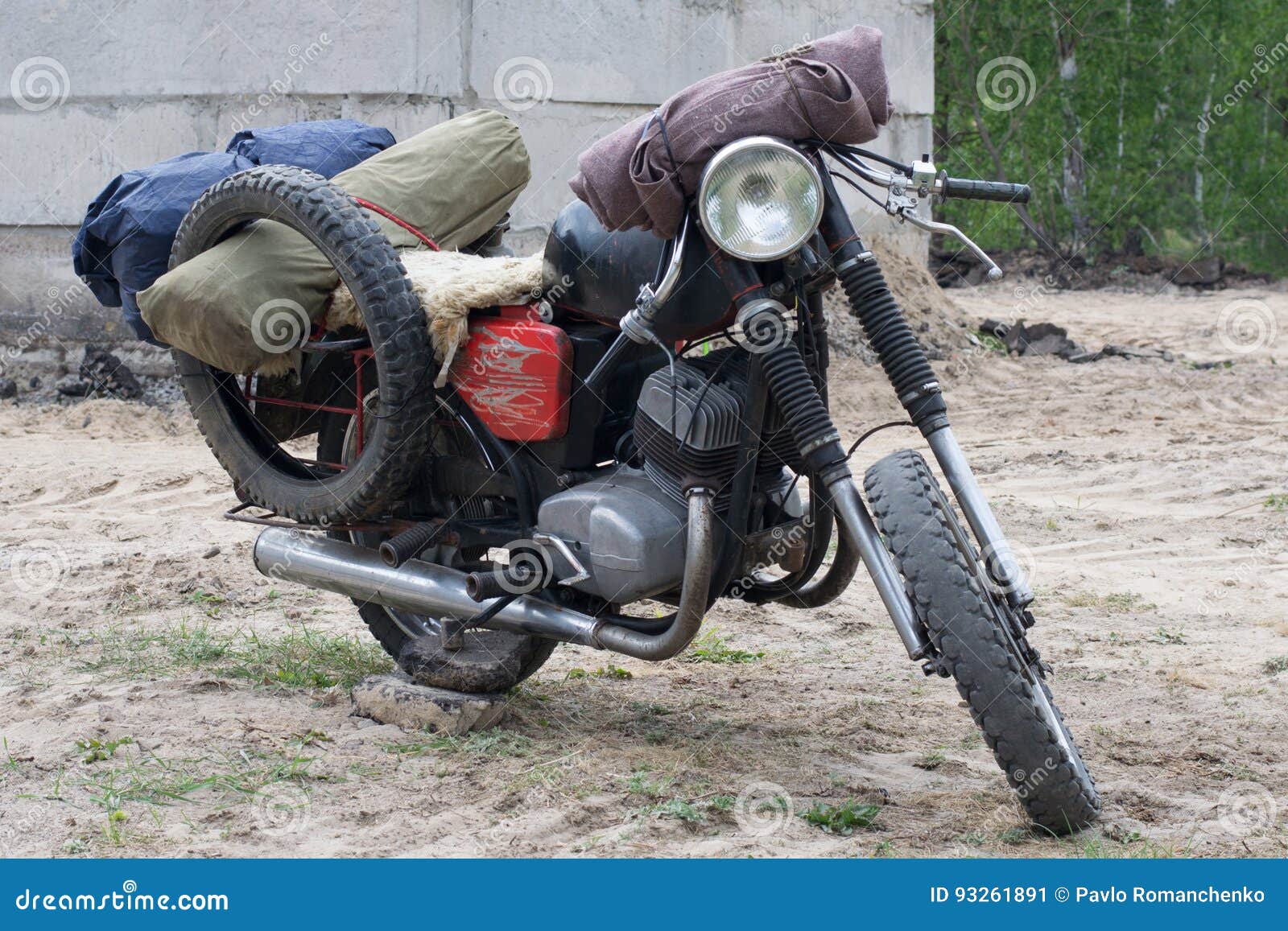 A Post Apocalyptic Motorcycle Near the Destroyed Building Stock Image ...