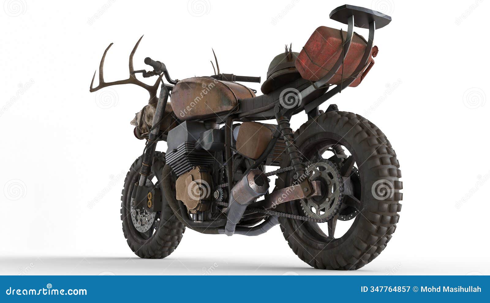 Apocalyptic Motorcycle Ride: A Modern Urban Poster Stock Photo ...