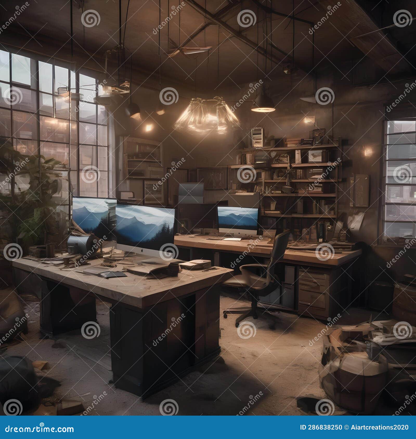 A Post-apocalyptic Office Where Employees Repurpose Discarded Materials ...