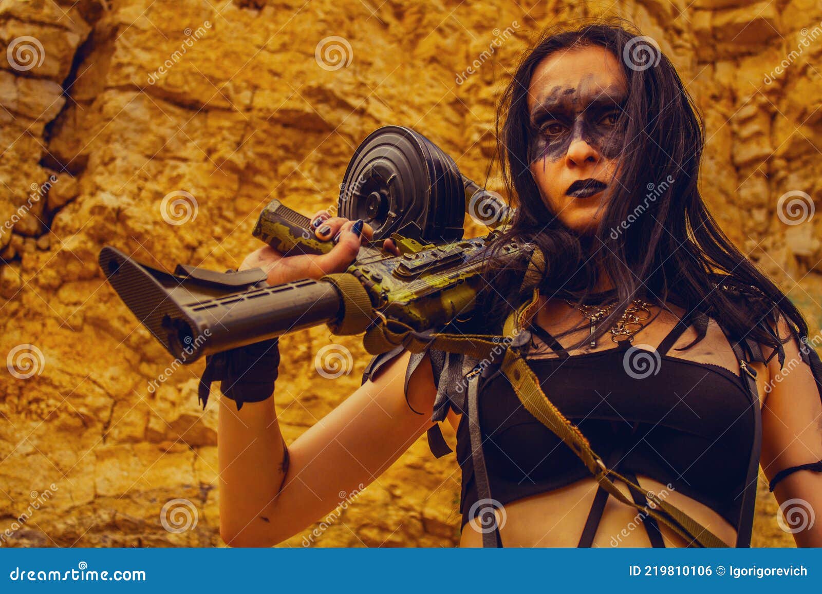 Post apocalyptic raider stock photo. Image of hostile - 219810106