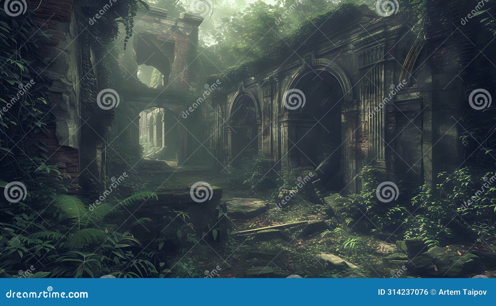 Post-Apocalyptic Rebirth in Decay./n Stock Illustration - Illustration ...