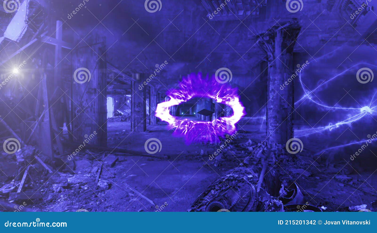 Post apocalyptic scene stock photo. Image of hell, earth - 215201342