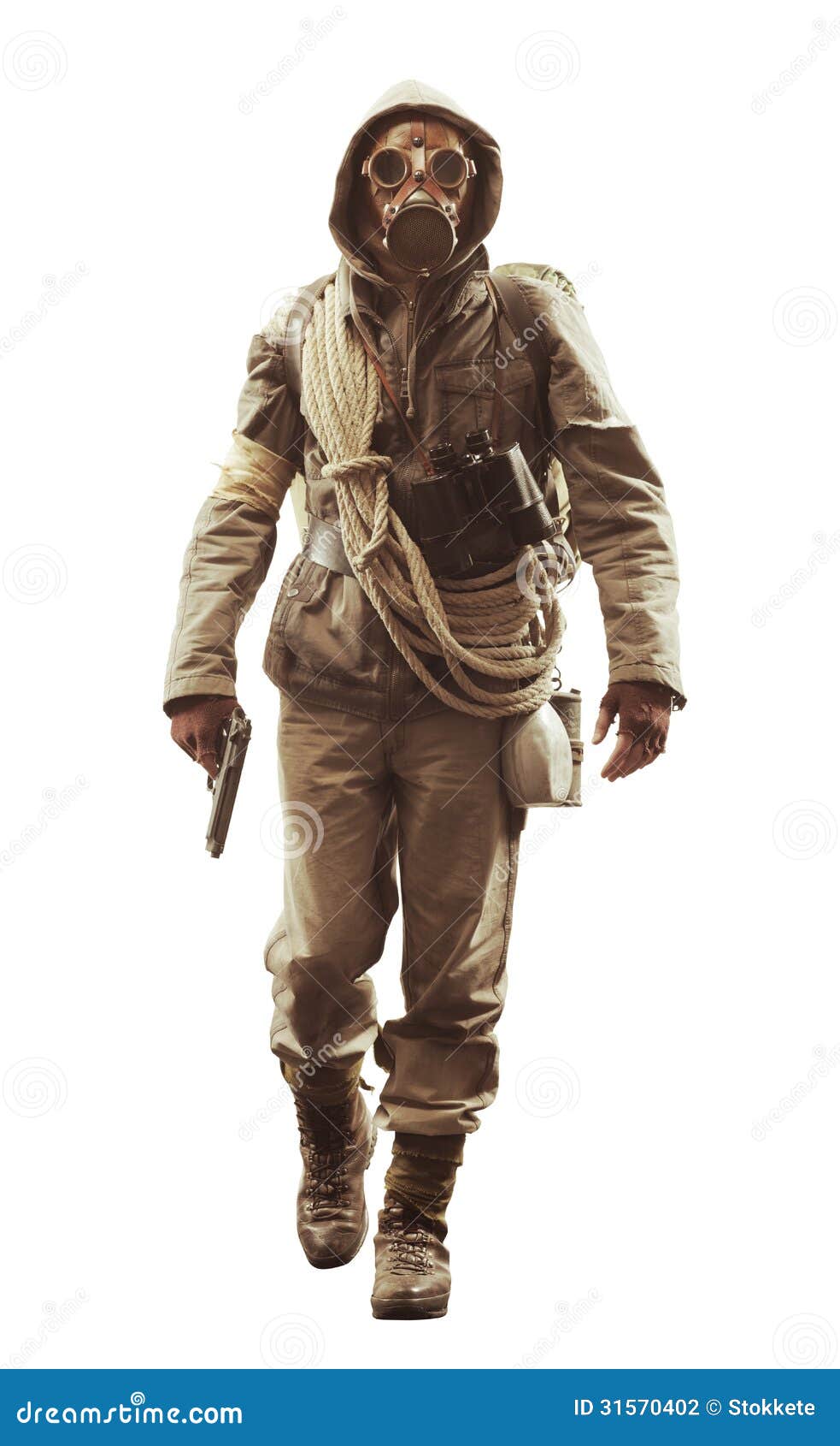 Post Apocalyptic Survivor In Gas Mask Stock Photo - Image: 31570402