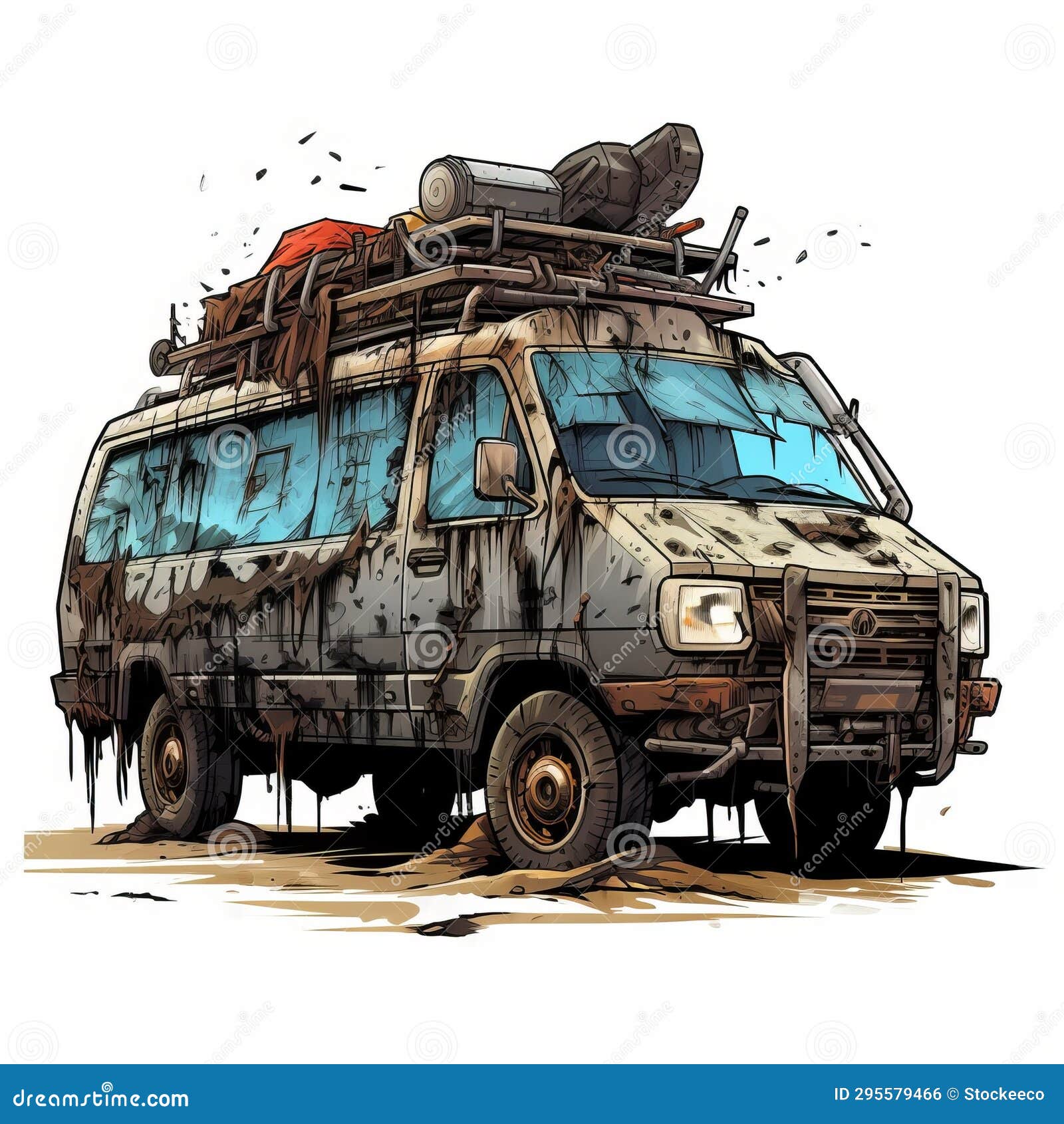 Post-apocalyptic Van Illustration: Detailed Character Design in Comic ...