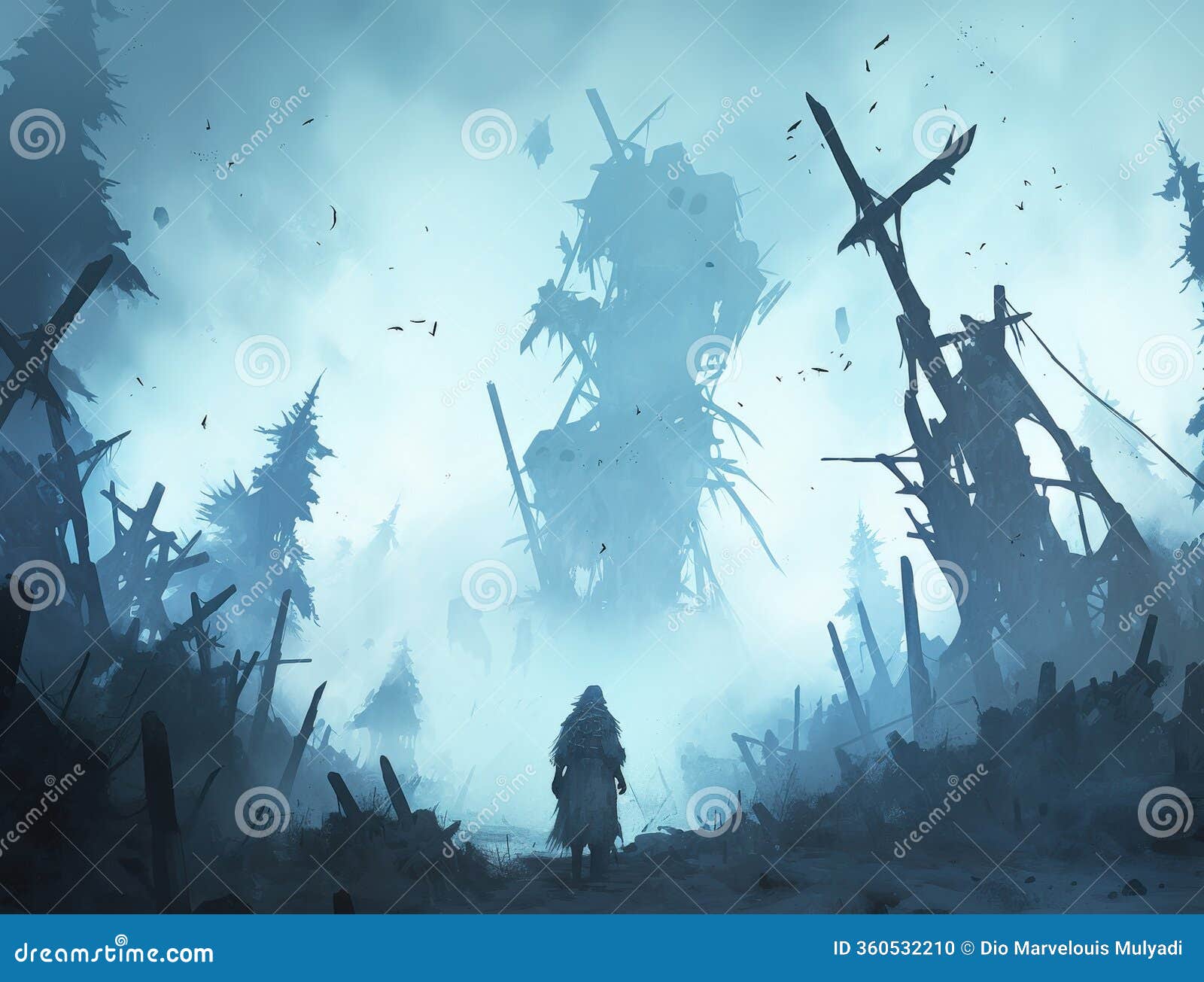 Post-Apocalyptic Wanderer stock illustration. Illustration of digital ...