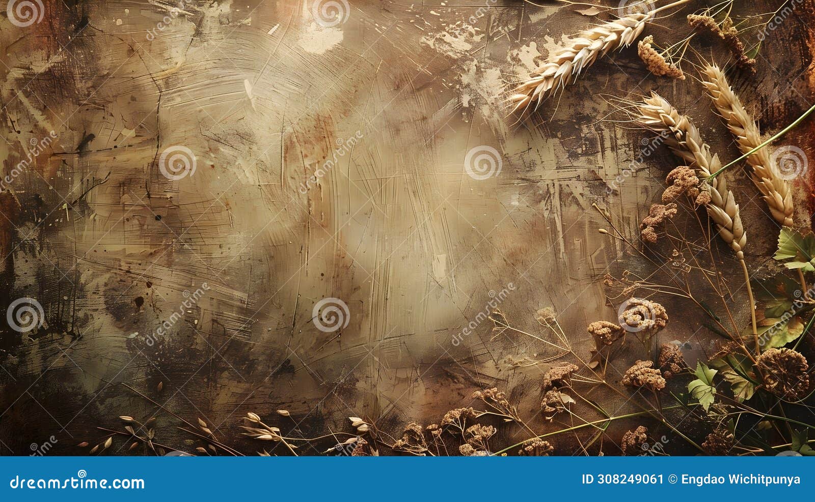 Post-Apocalyptic Wheat Roots Background with Vintage Dried Weeds Stock ...