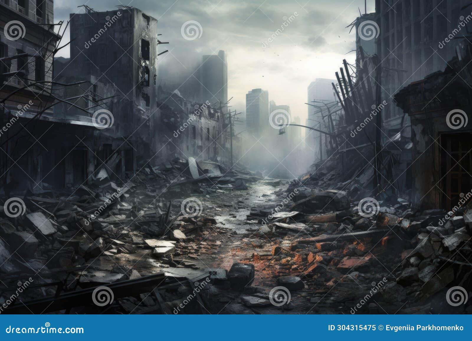 A Post-apocalyptic World Unfolds in this Eerie Image, Showcasing a ...