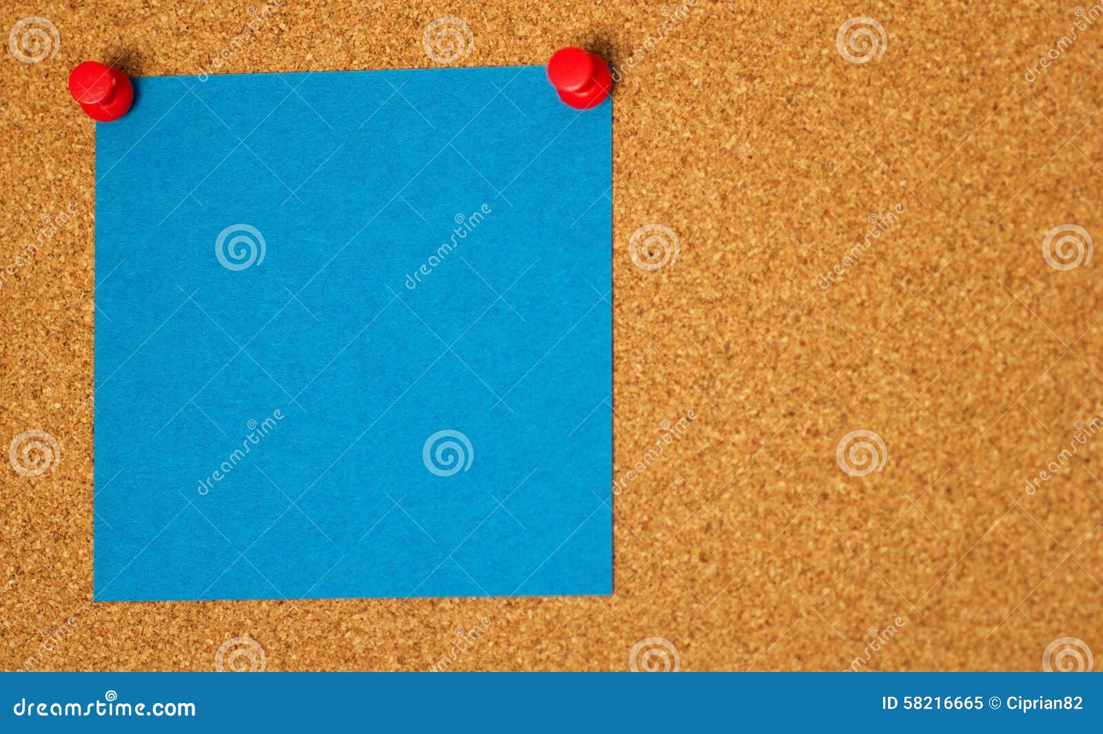 Post-it Azul Em Um Fundo Do Coarkboard Imagem de Stock - Imagem de ...