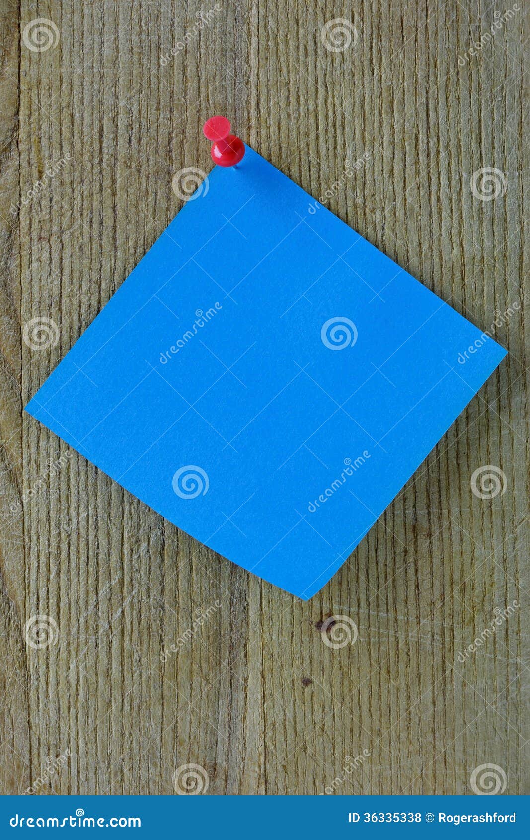 Post-it azul na madeira foto de stock. Imagem de unido - 36335338