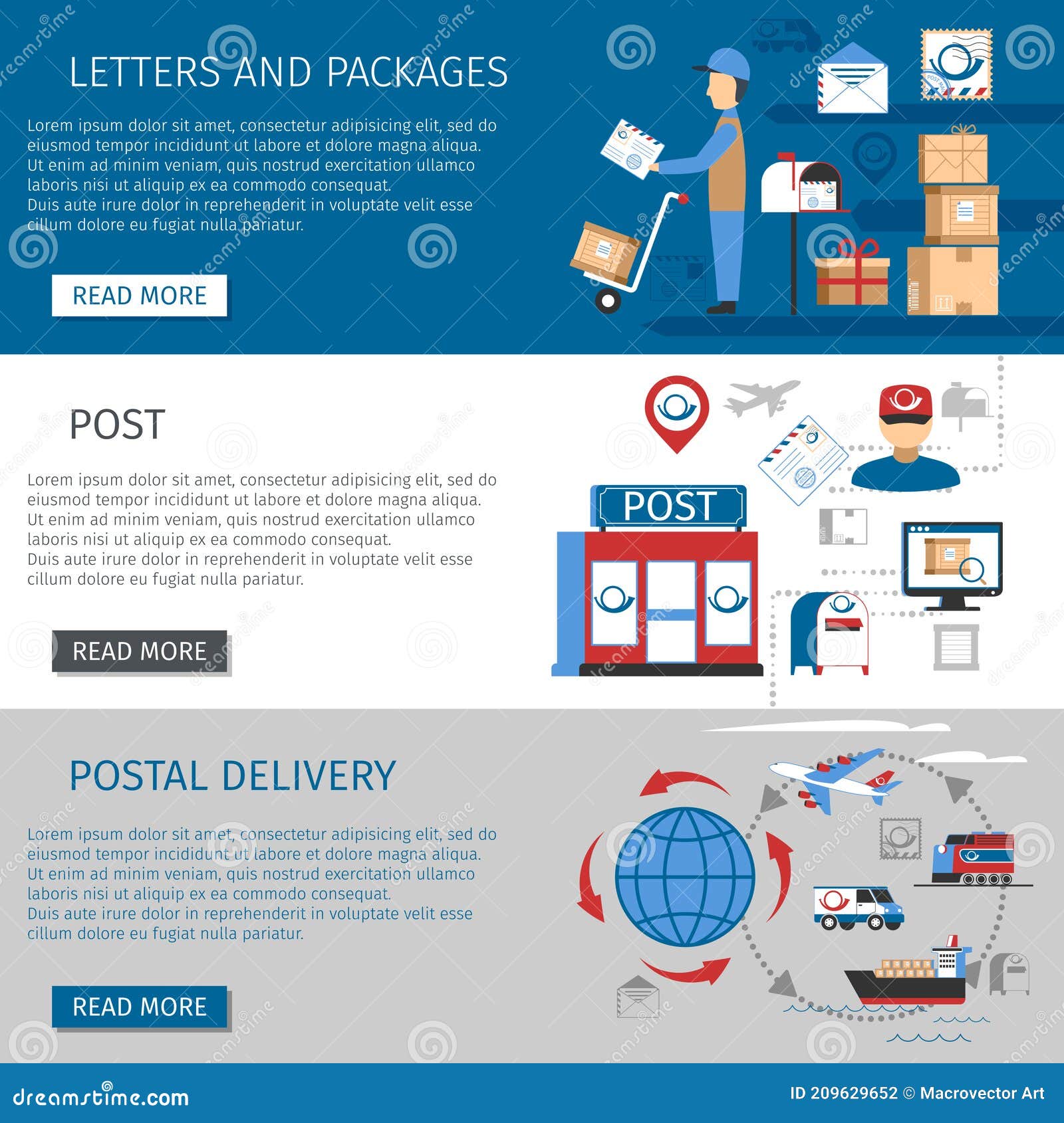 Post Banners Set stock vector. Illustration of business - 209629652