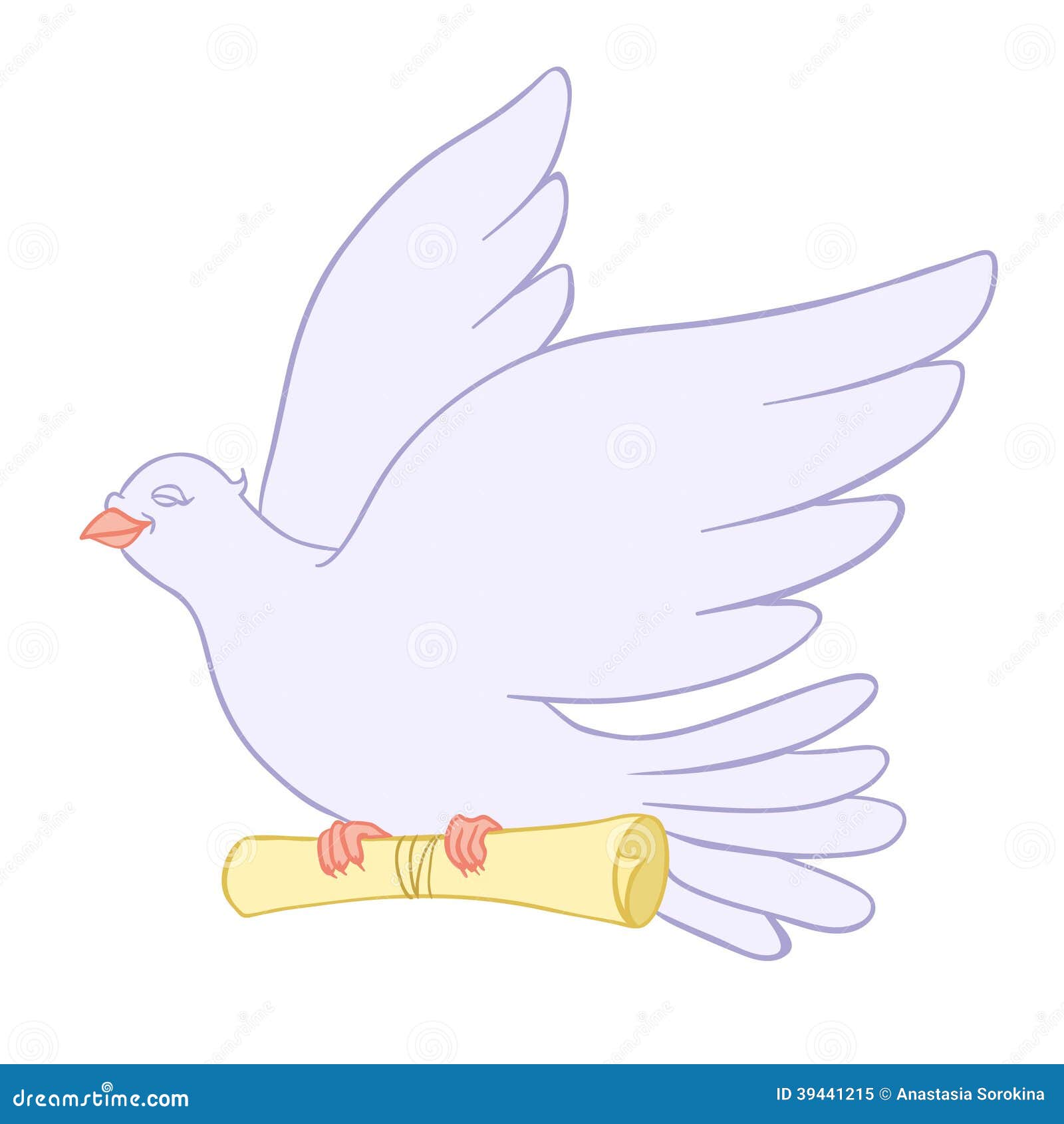 Post Bird, Mail Pigeon, Vector Illustration Stock Vector - Illustration ...