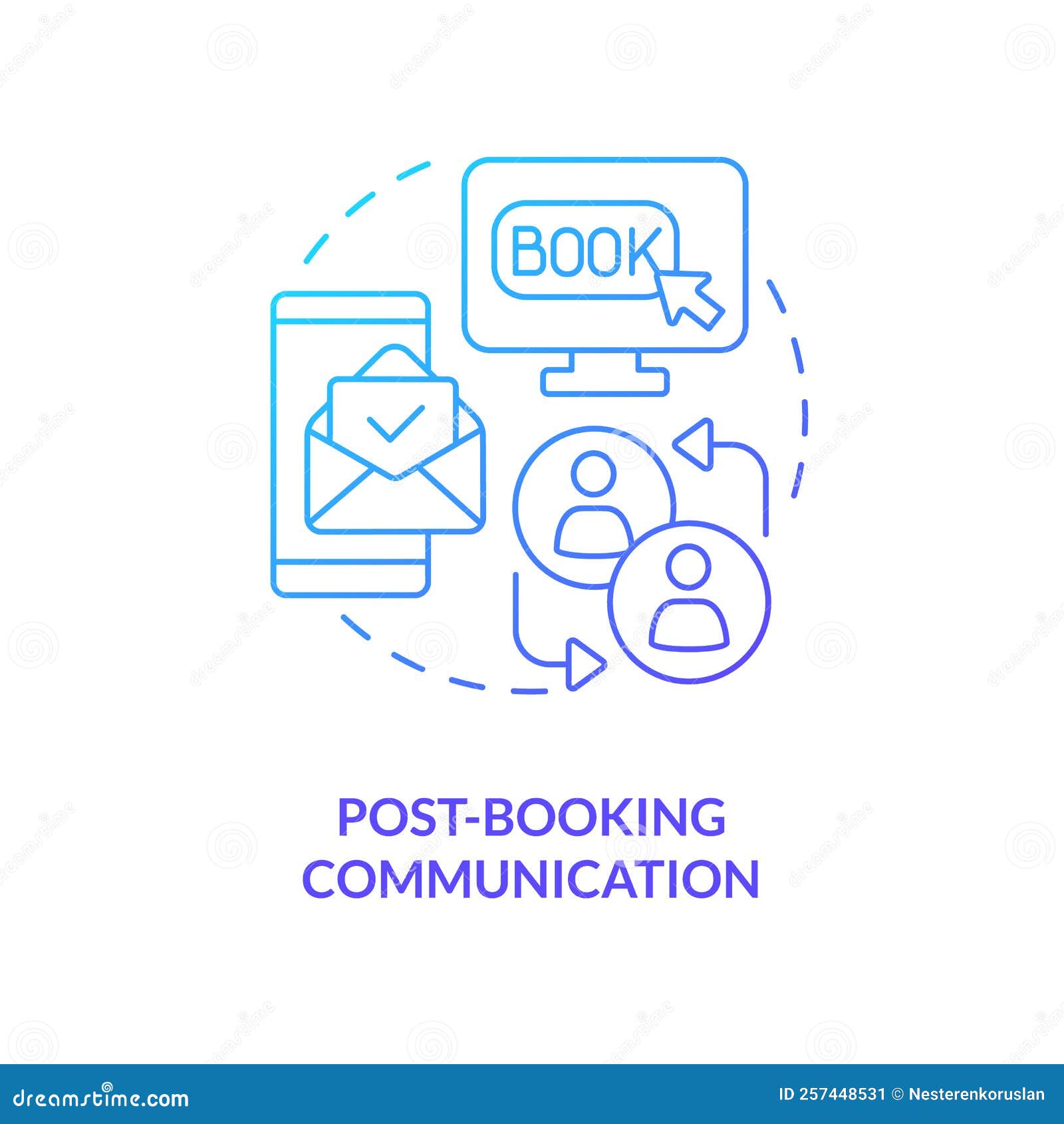 Post-booking Communication Blue Gradient Concept Icon Stock Vector ...