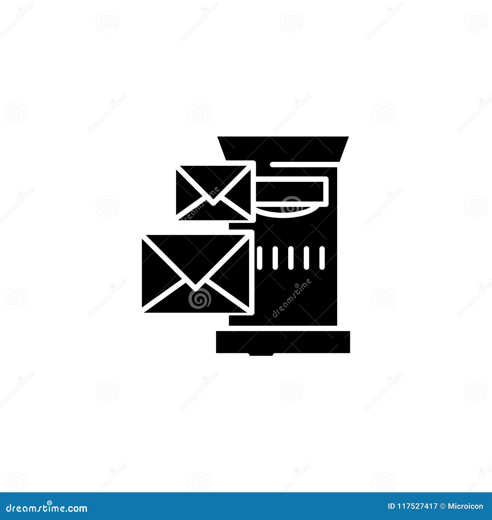 Post Box Black Icon Concept. Post Box Flat Vector Symbol, Sign ...