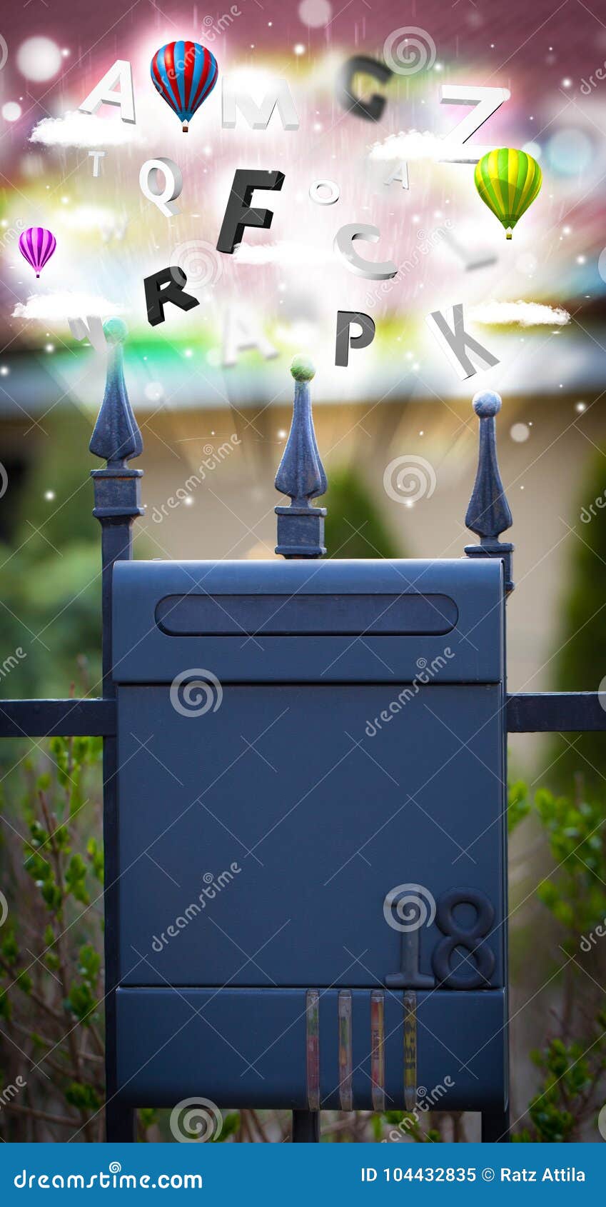 Post Box with Colorful Letters Stock Image - Image of color, balloon ...