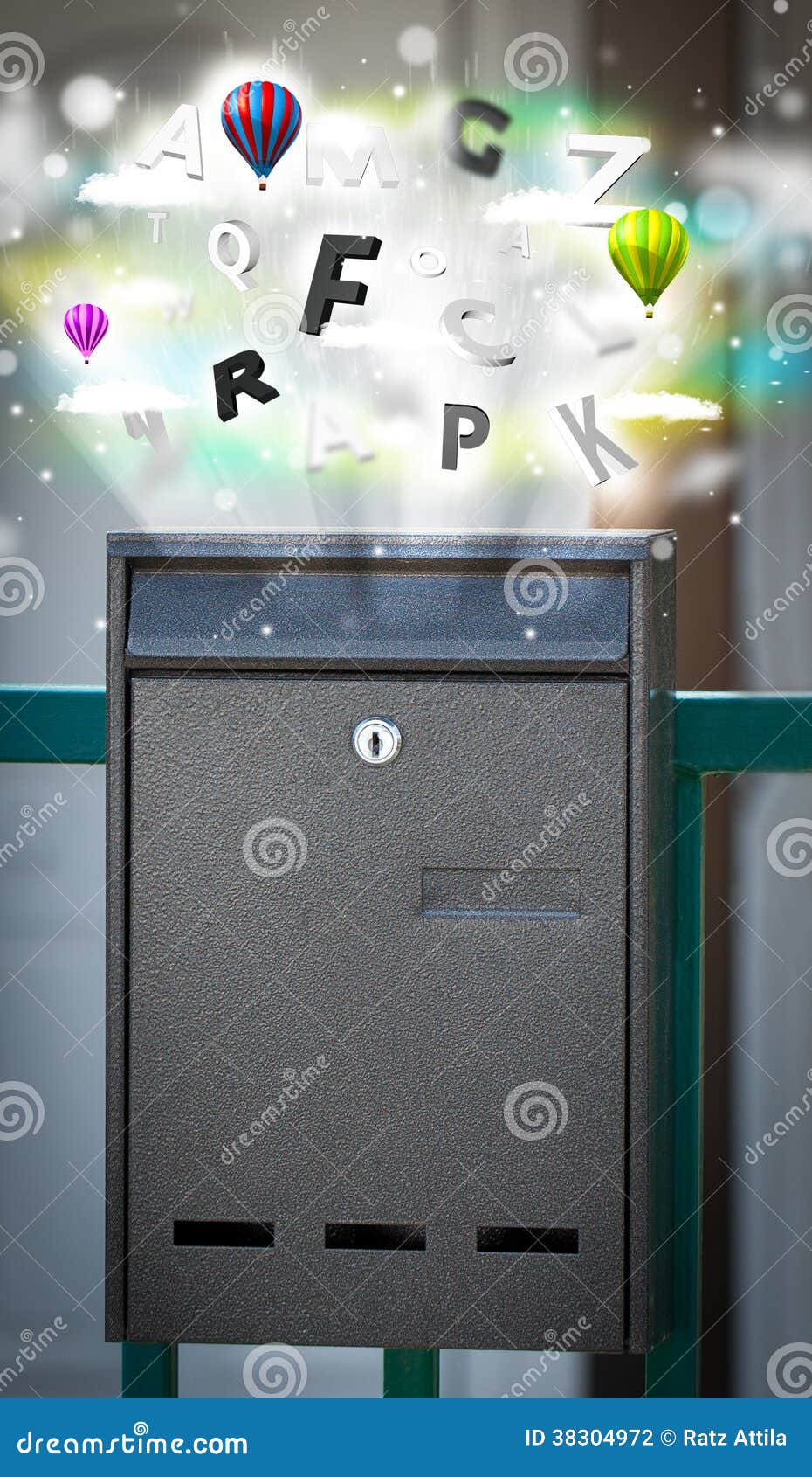 Post Box with Colorful Letters Stock Photo - Image of mail, glow: 38304972