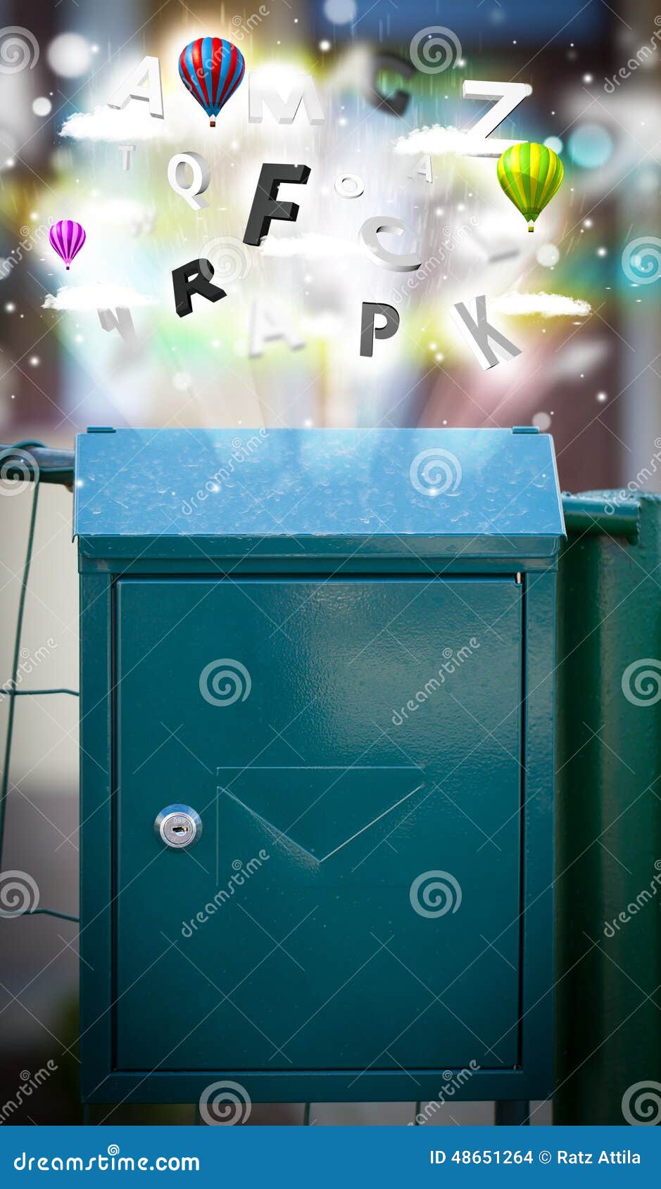 Post Box with Colorful Letters Stock Photo - Image of background ...
