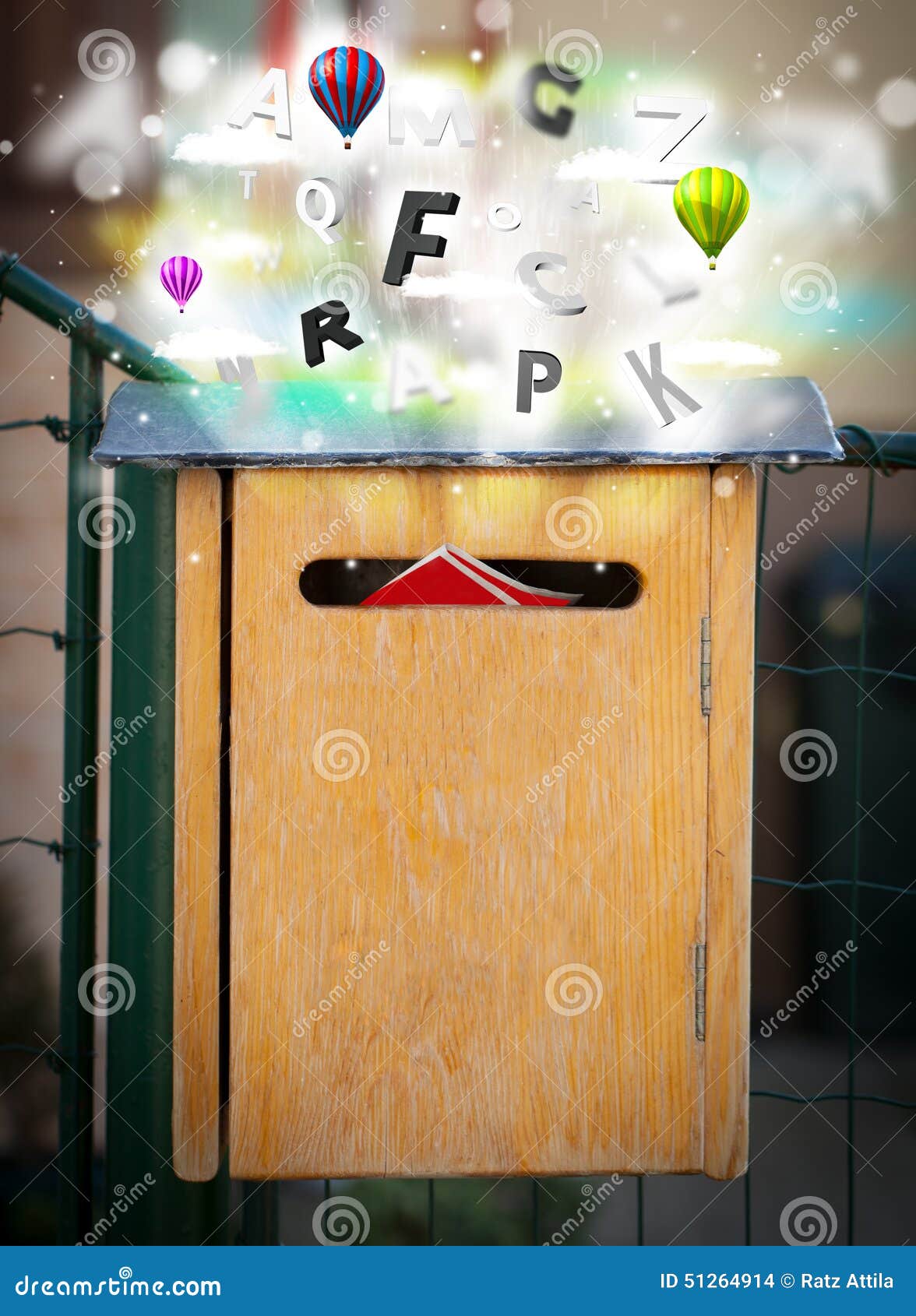 Post Box with Colorful Letters Stock Photo - Image of close, object ...