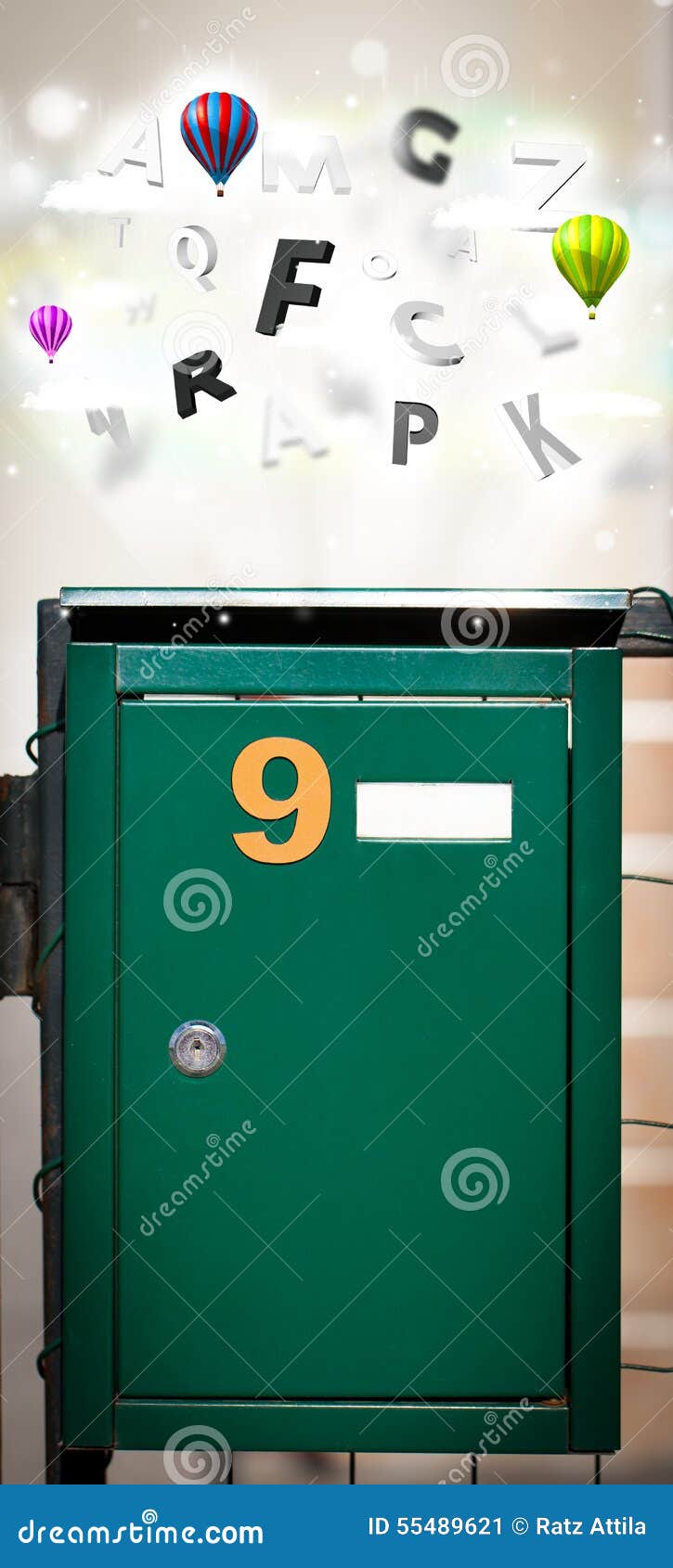 Post Box with Colorful Letters Stock Image - Image of postage, package ...