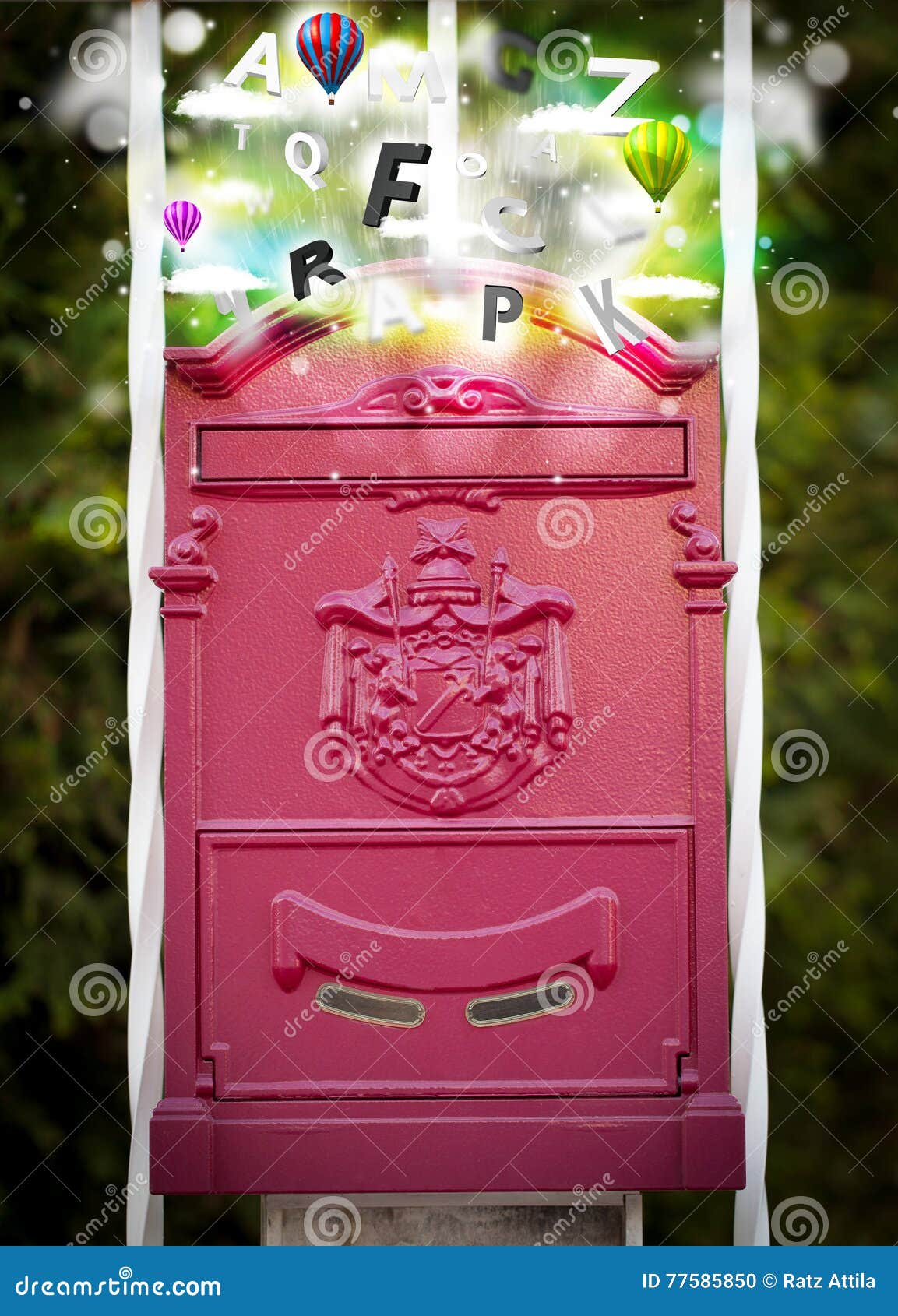 Post Box with Colorful Letters Stock Photo - Image of icon, balloon ...