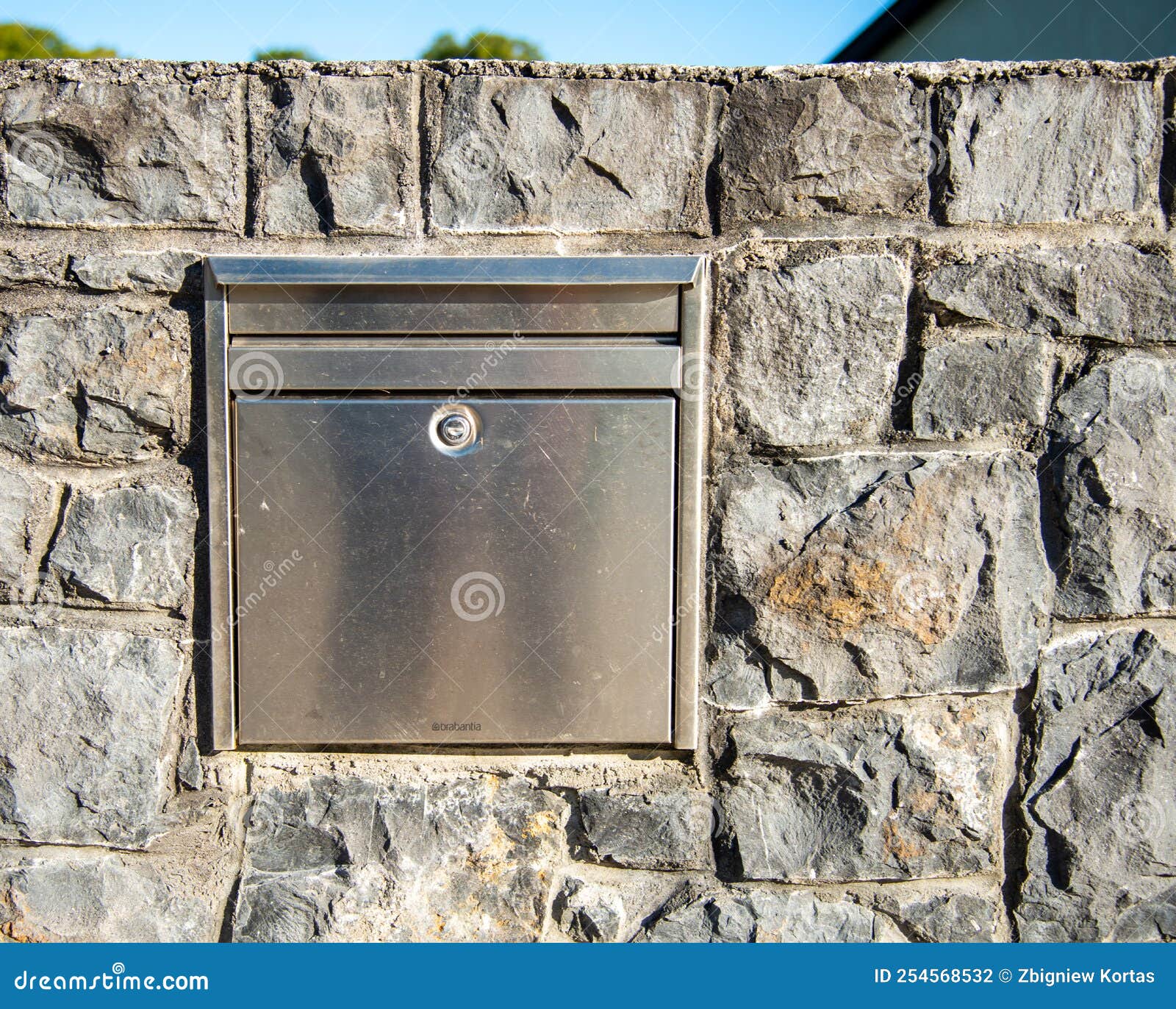 Post Box, Embedded in a Stone Wall Stock Photo - Image of curve, post ...