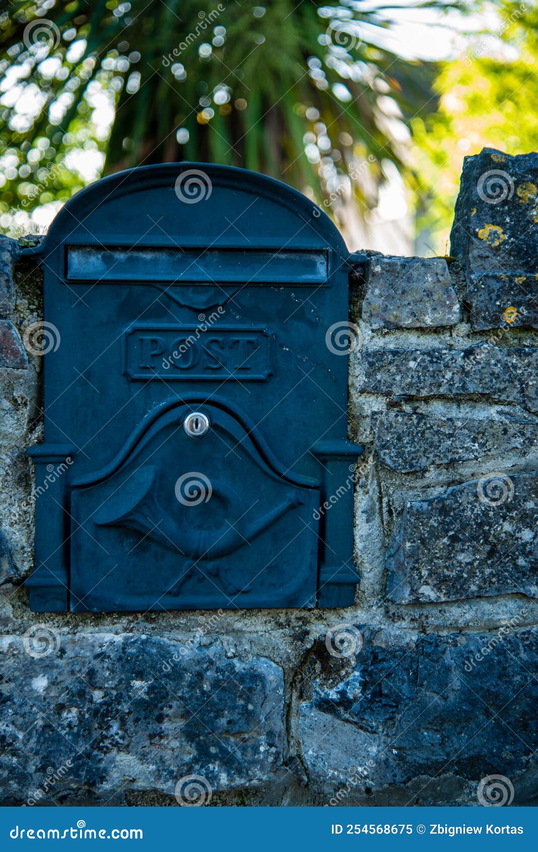 Post Box, Embedded in a Stone Wall Stock Image - Image of receive ...