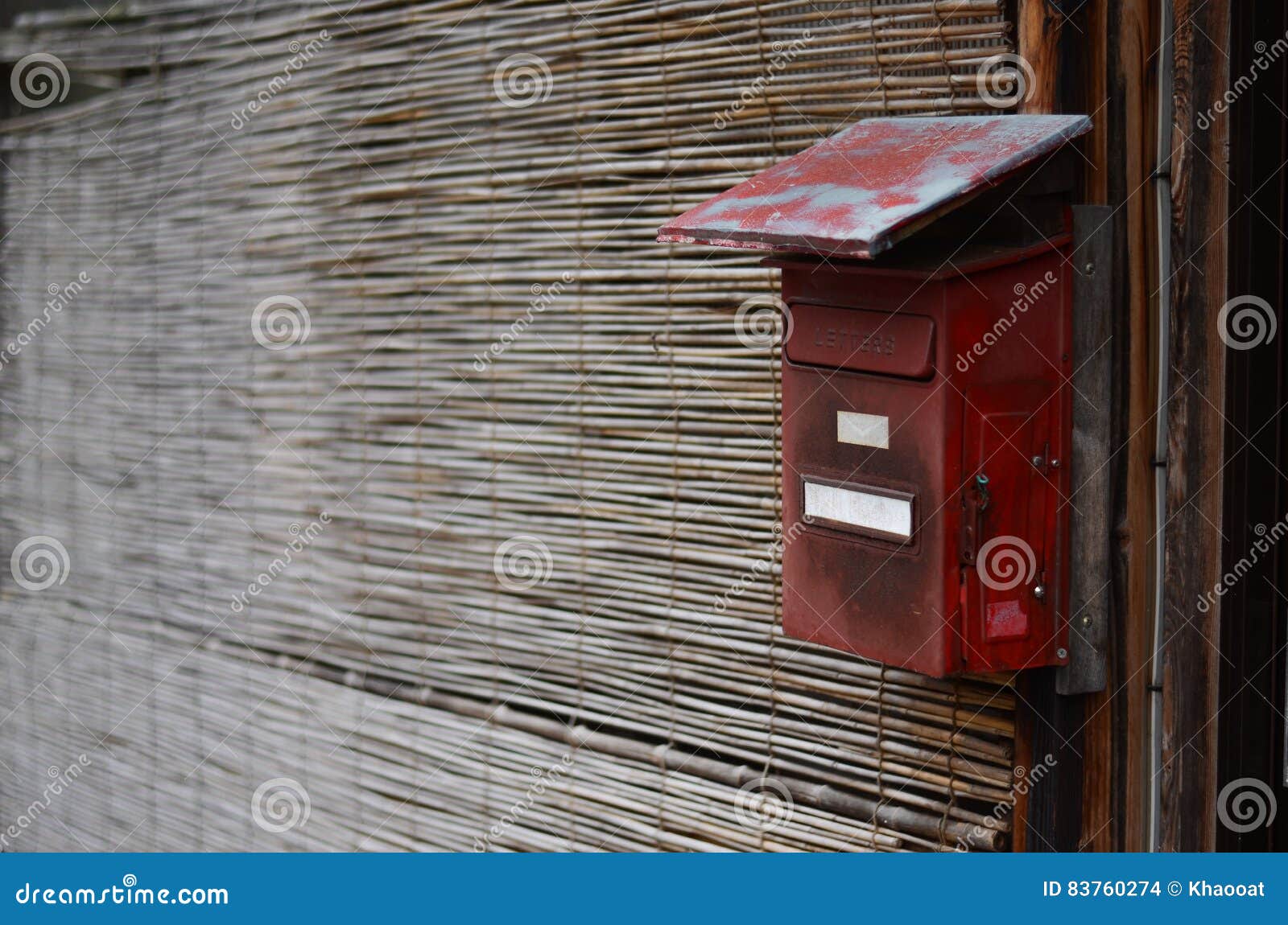 Post Box in Font Door - Background - Texture - Wallpaper Stock Photo ...