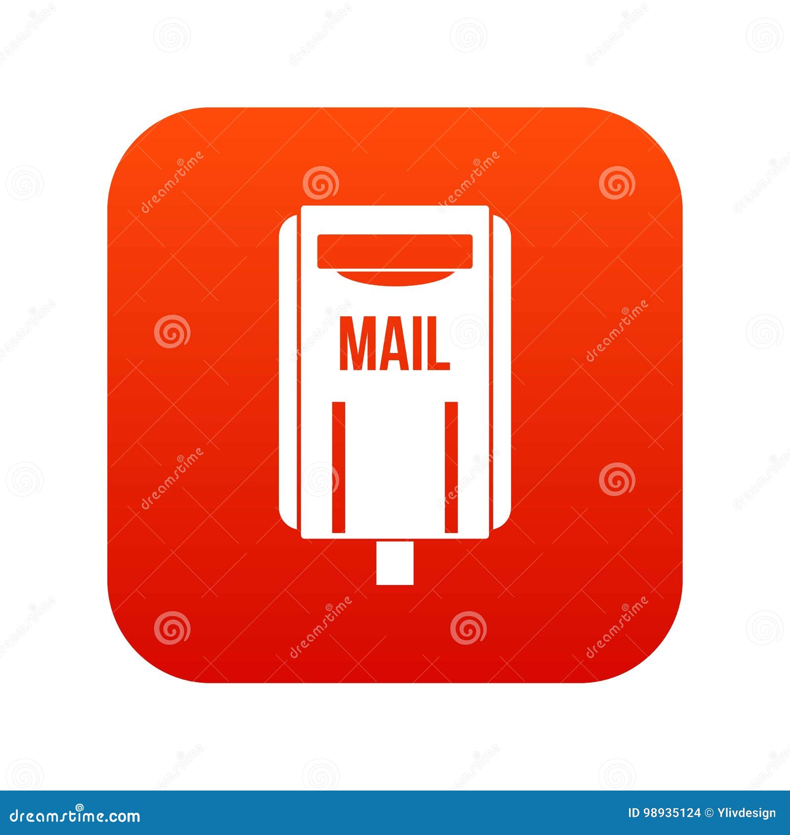 Post box icon digital red stock vector. Illustration of paper - 98935124