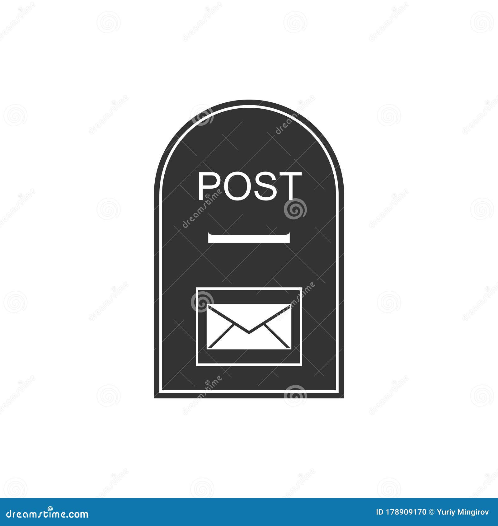 Post Box Icon Isolated. Mail Box Sign. Flat Design Stock Vector ...