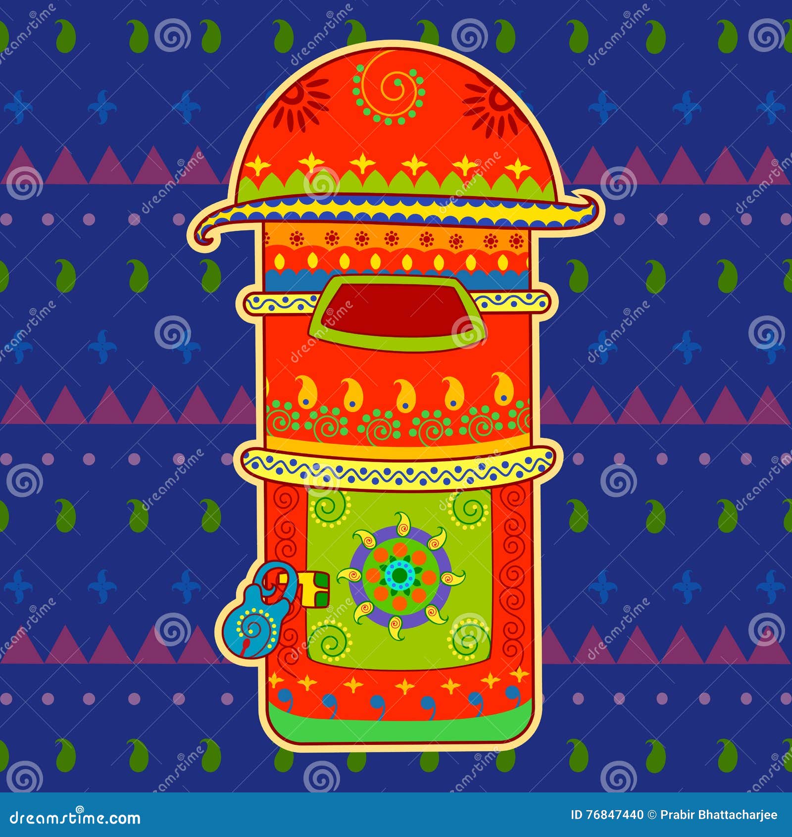 Post Box in Indian Art Style Stock Vector - Illustration of mailing ...